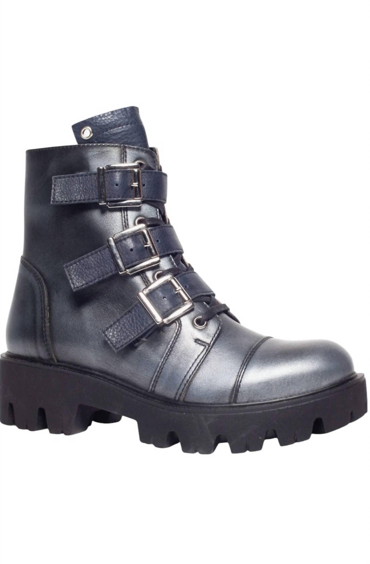 UNITY IN DIVERSITY Paris Combat Boots in Blue | Lyst