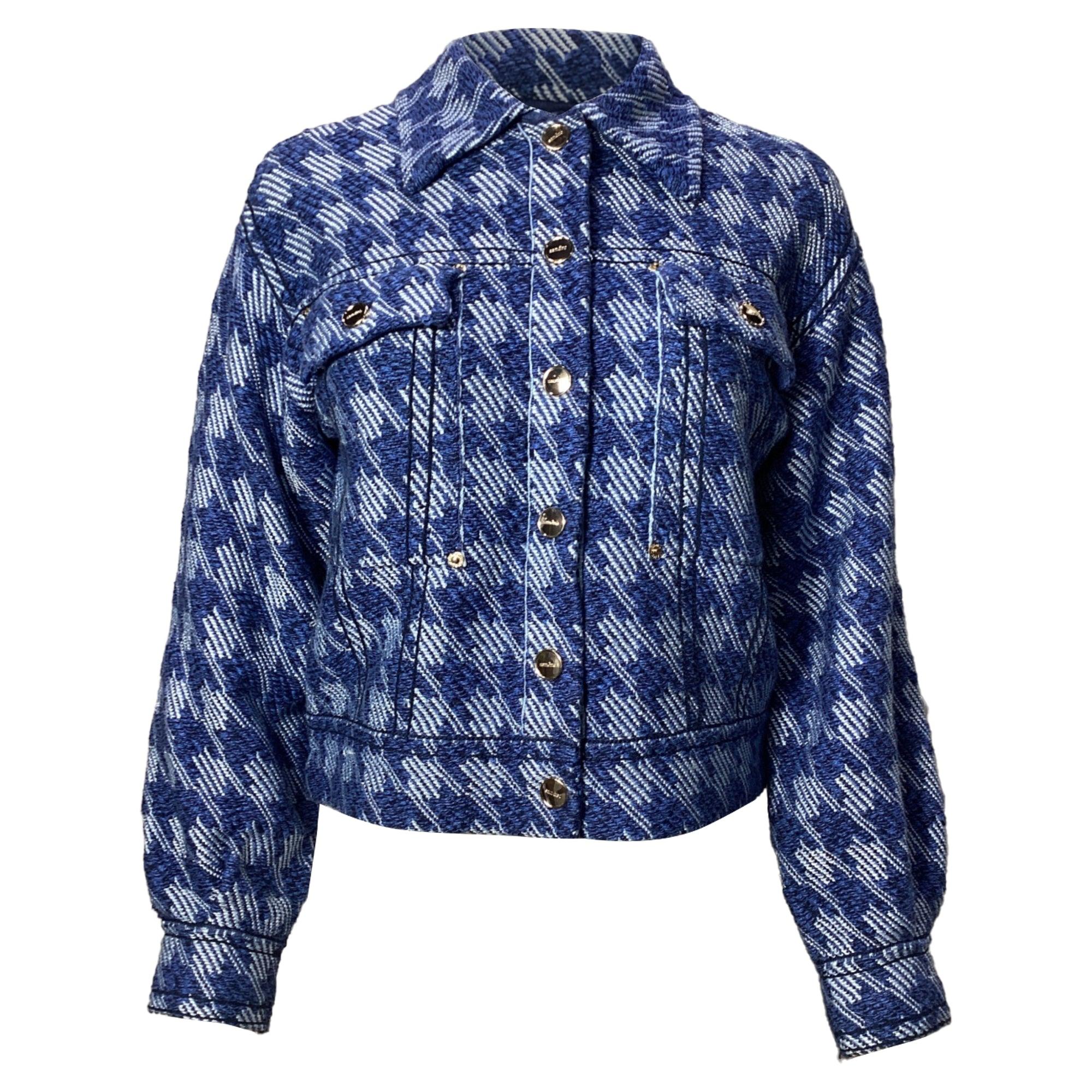 Sandro Sandor Balthazar Houndstooth Jacket in Blue | Lyst