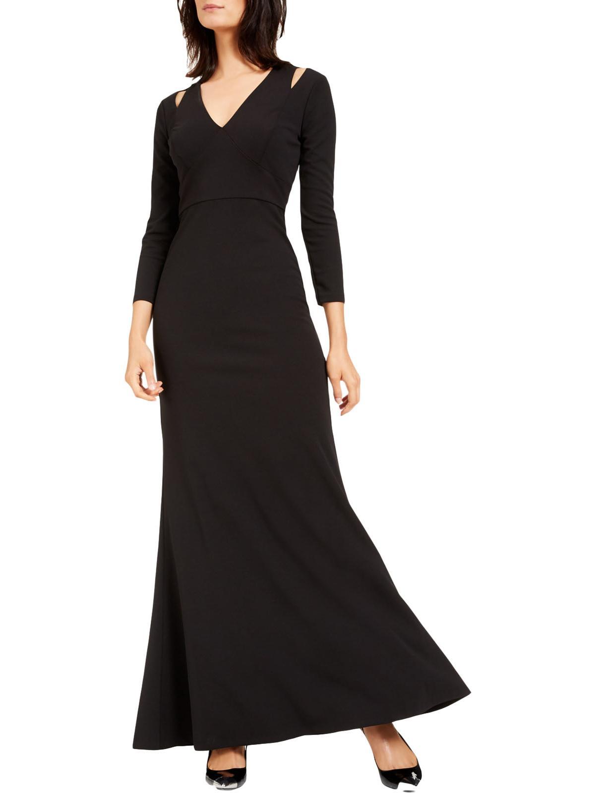 Calvin Klein Cut-Out Cold Shoulder Formal Dress in Black | Lyst