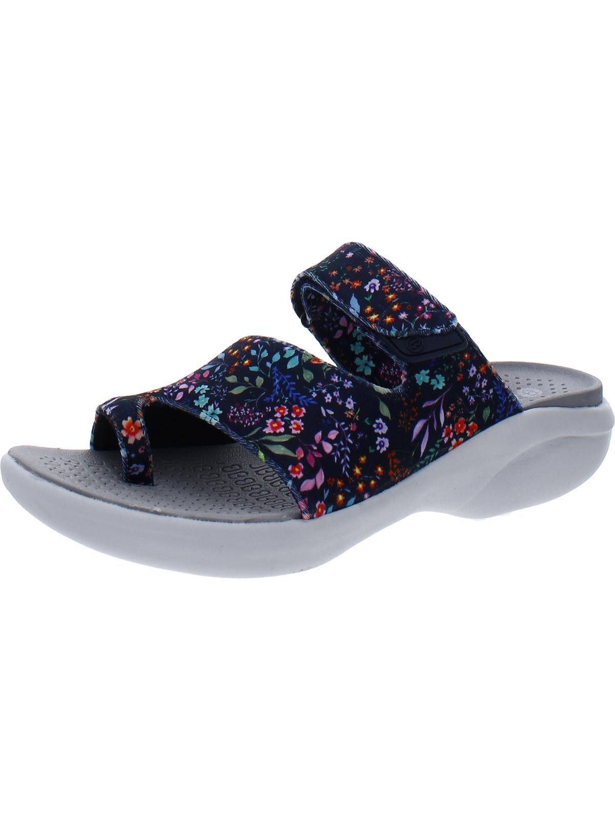 Bzees Carry On Toe Loop Slip On Slide Sandals In Blue Lyst