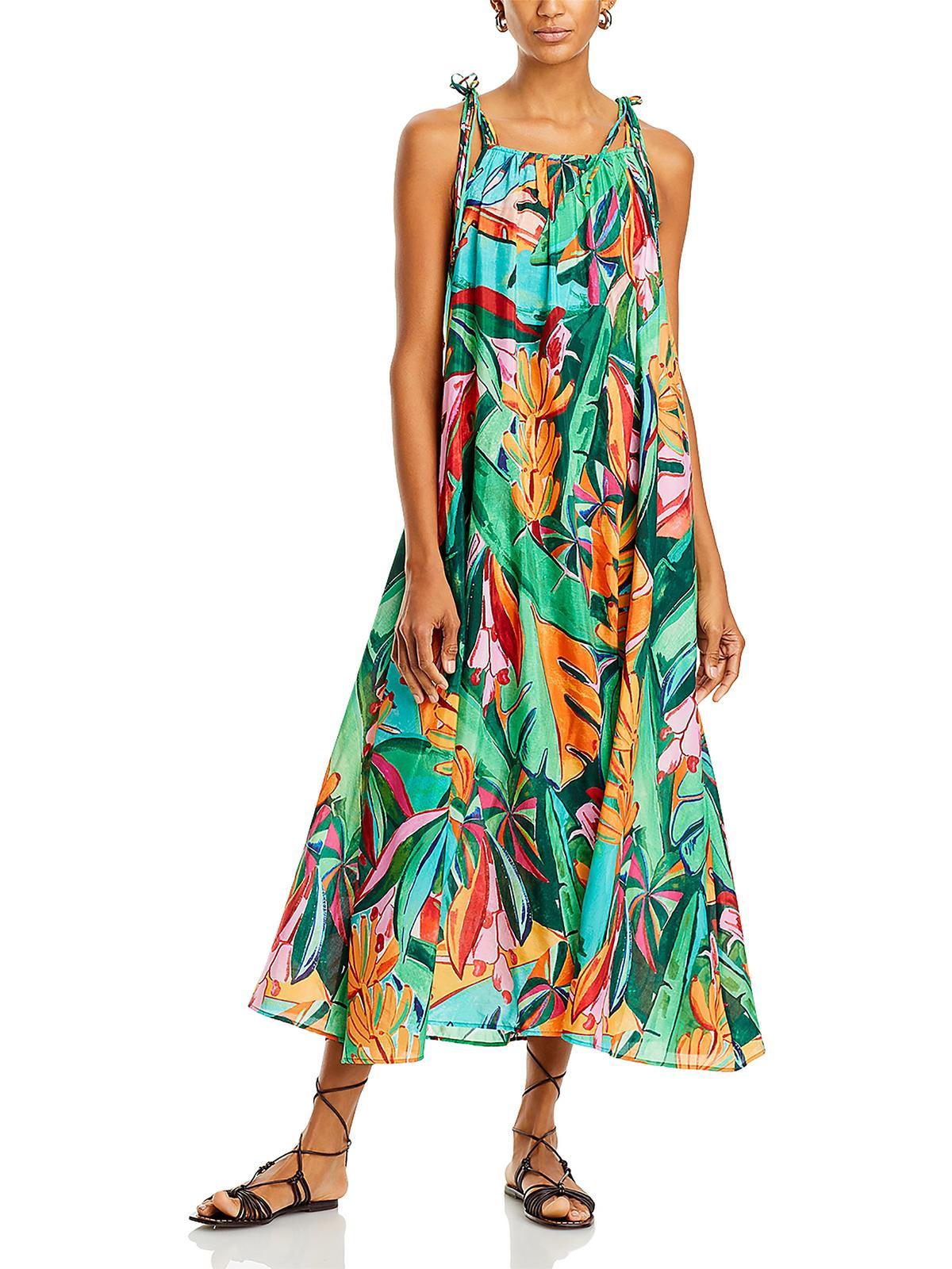 FARM Rio Banana Foliage Woven Floral Midi Dress in Green | Lyst