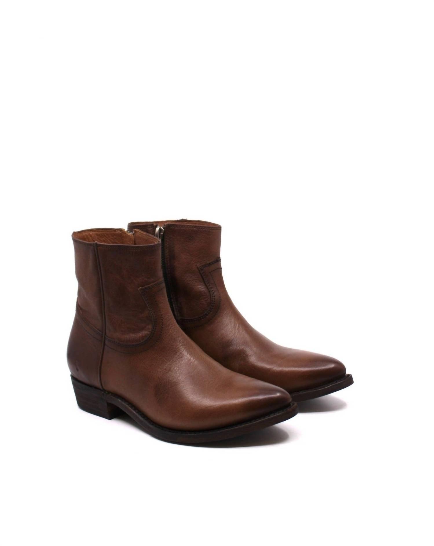 Frye Billy Inside Zip Stone Booties in Brown | Lyst