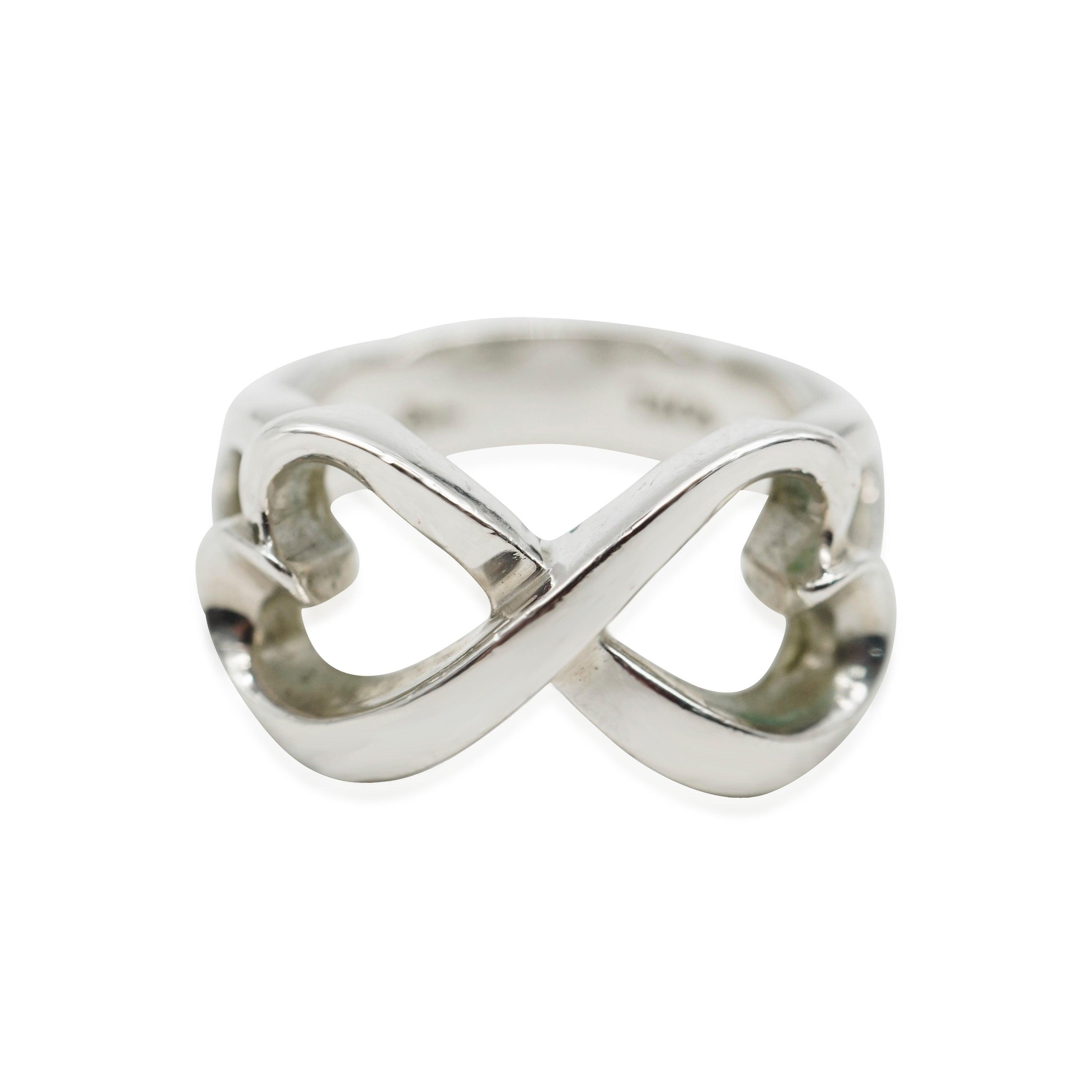 Tiffany & Co. Loving Heart Infinity Silver Ring in Metallic | Lyst
