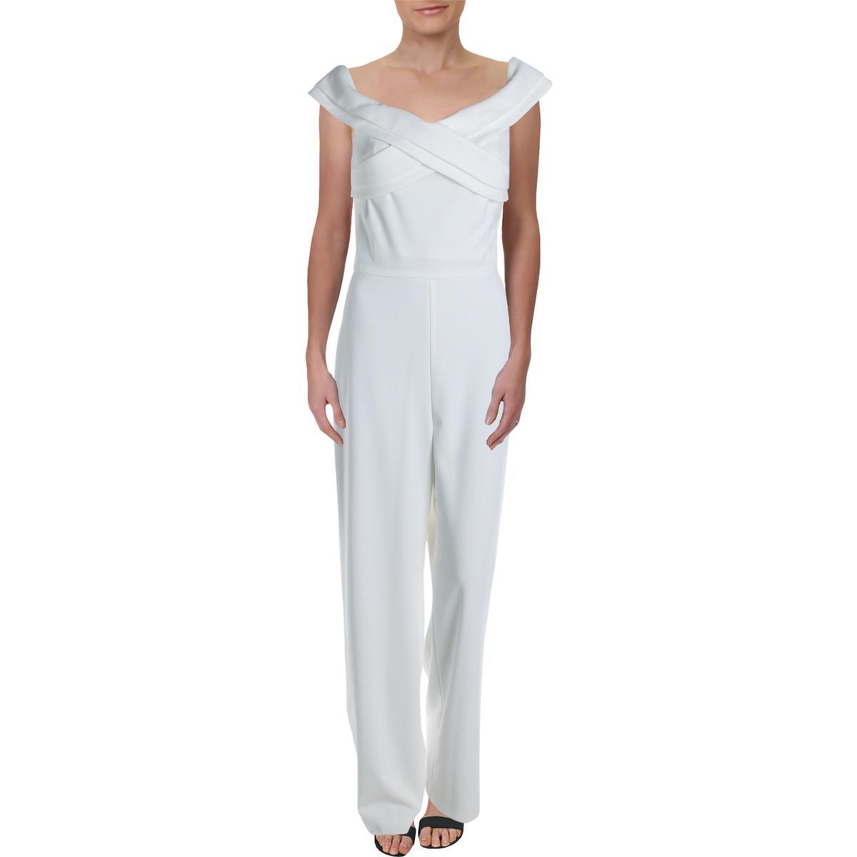 Ralph Lauren Kaiser Off-The-Shoulder Wide Leg Jumpsuit in White | Lyst