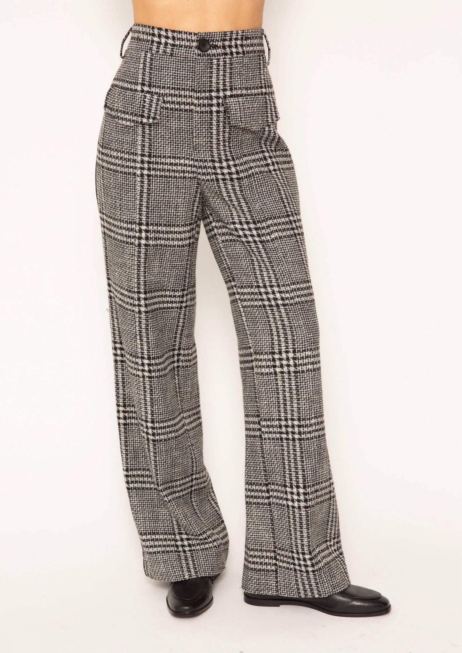 Central Park West Odette Track Stripe Pants in Gray | Lyst