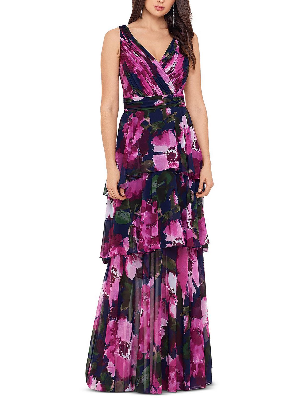 Xscape Tiered Maxi Evening Dress In Purple Lyst