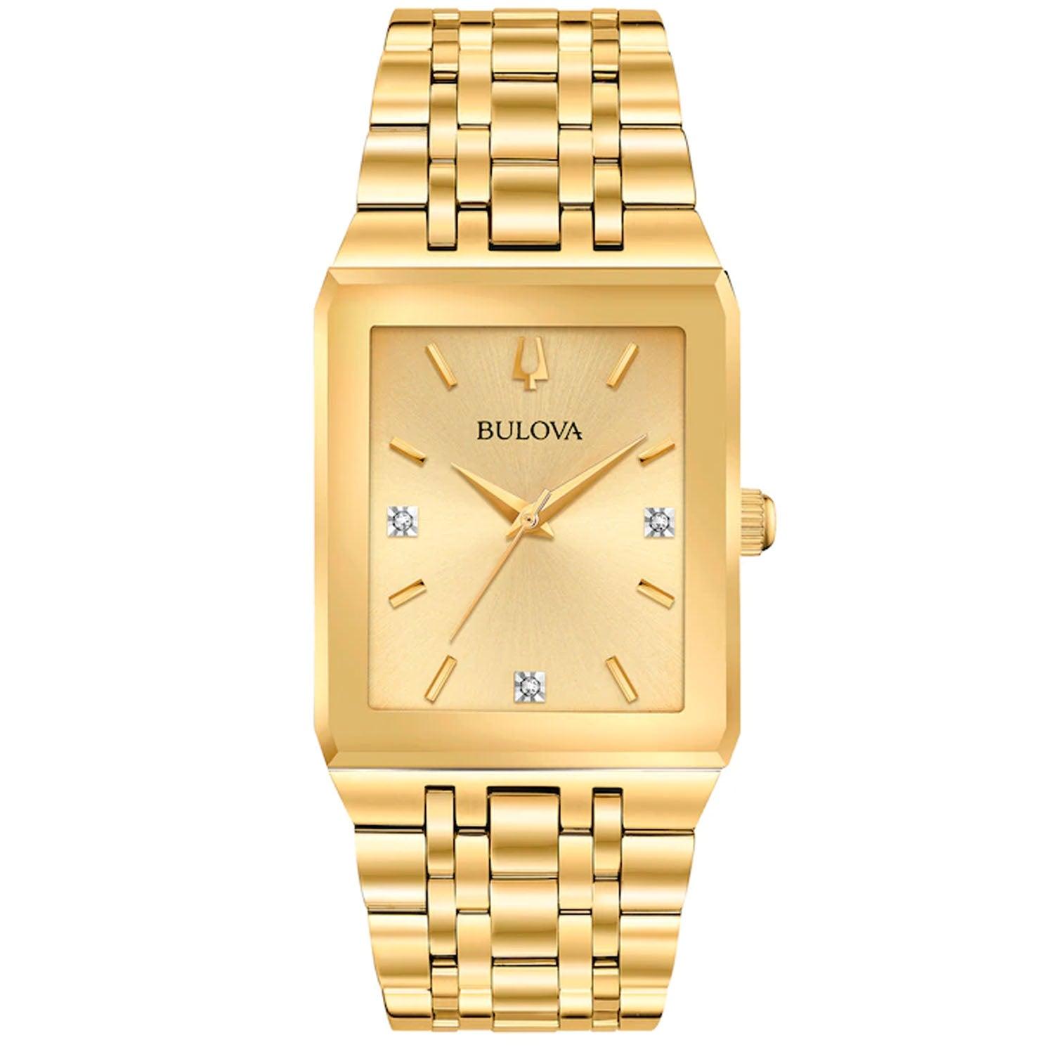 Bulova Metal Quadra Dial Watch In Gold Metallic Lyst Bulova Metal Quadra Dial Watch In Gold Metallic Lyst