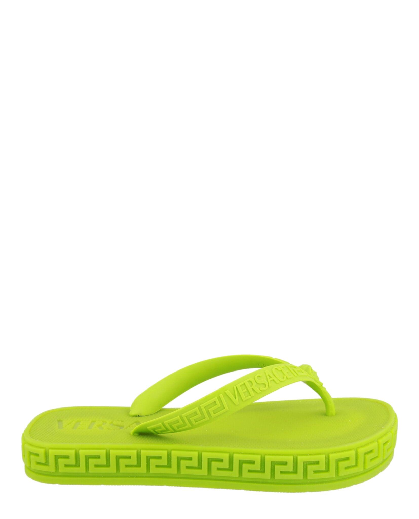 Versace Greca Thong Sandals in Green | Lyst