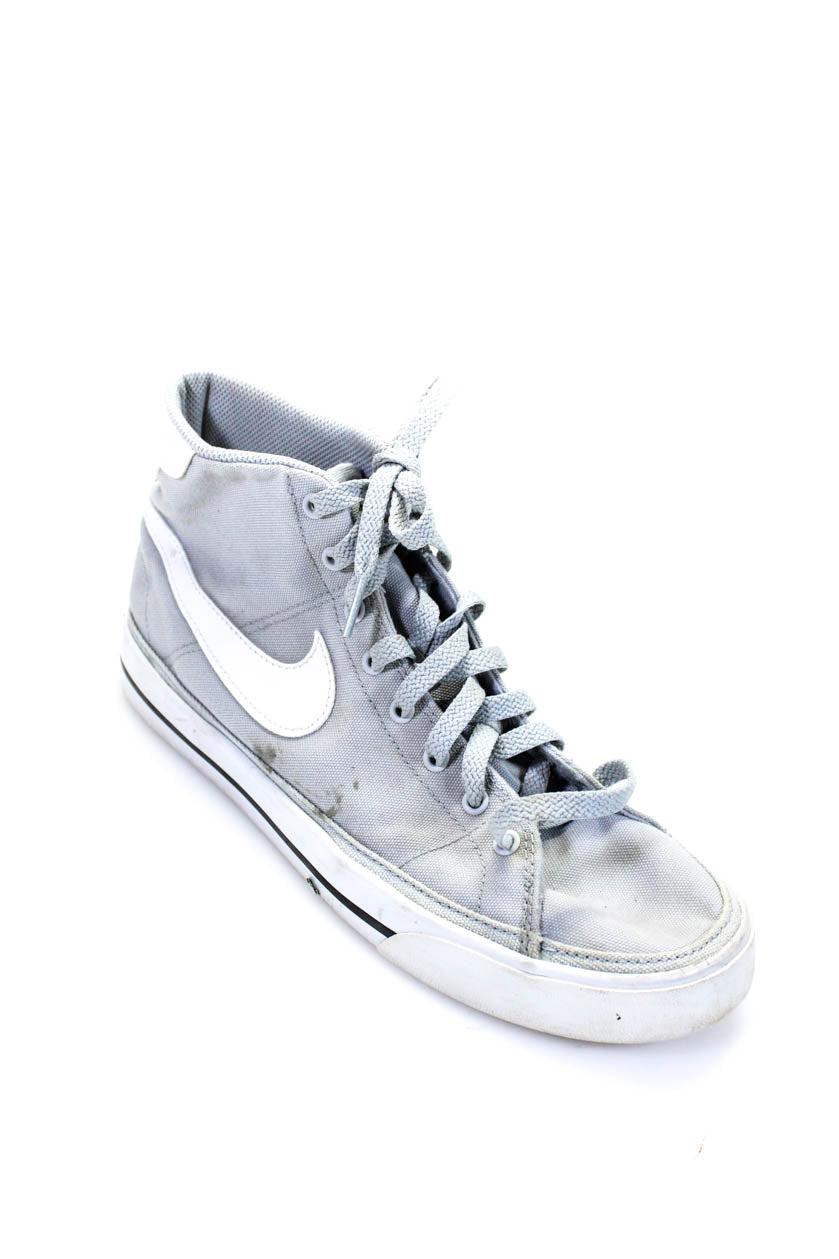 Nike Canvas High Top Lace Up Court Legacy Basketball Sneakers in White ...