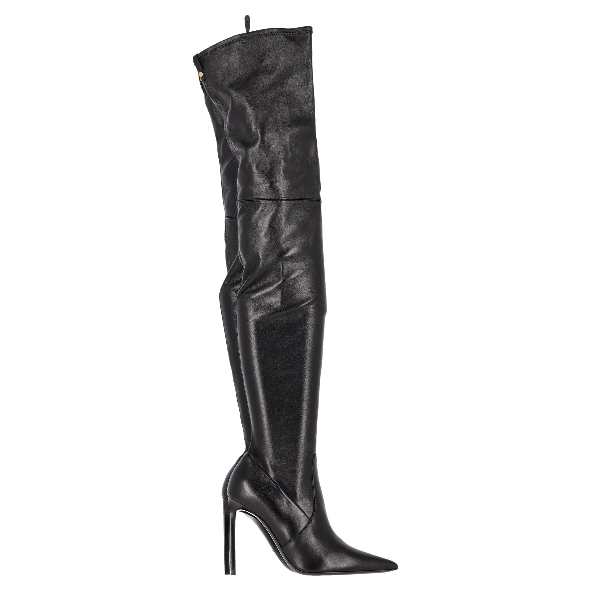 Tom Ford T Screw Over-The-Knee Boots in Black | Lyst