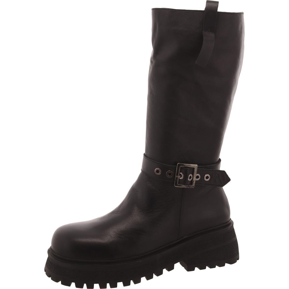 Steve Madden Willow Leather Solid Knee-High Boots in Black | Lyst