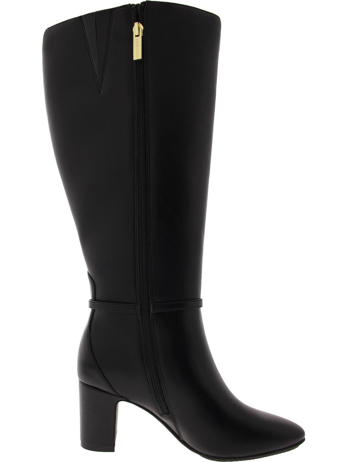 Anne Klein Faux Leather Wide Calf Knee-High Boots in Black | Lyst