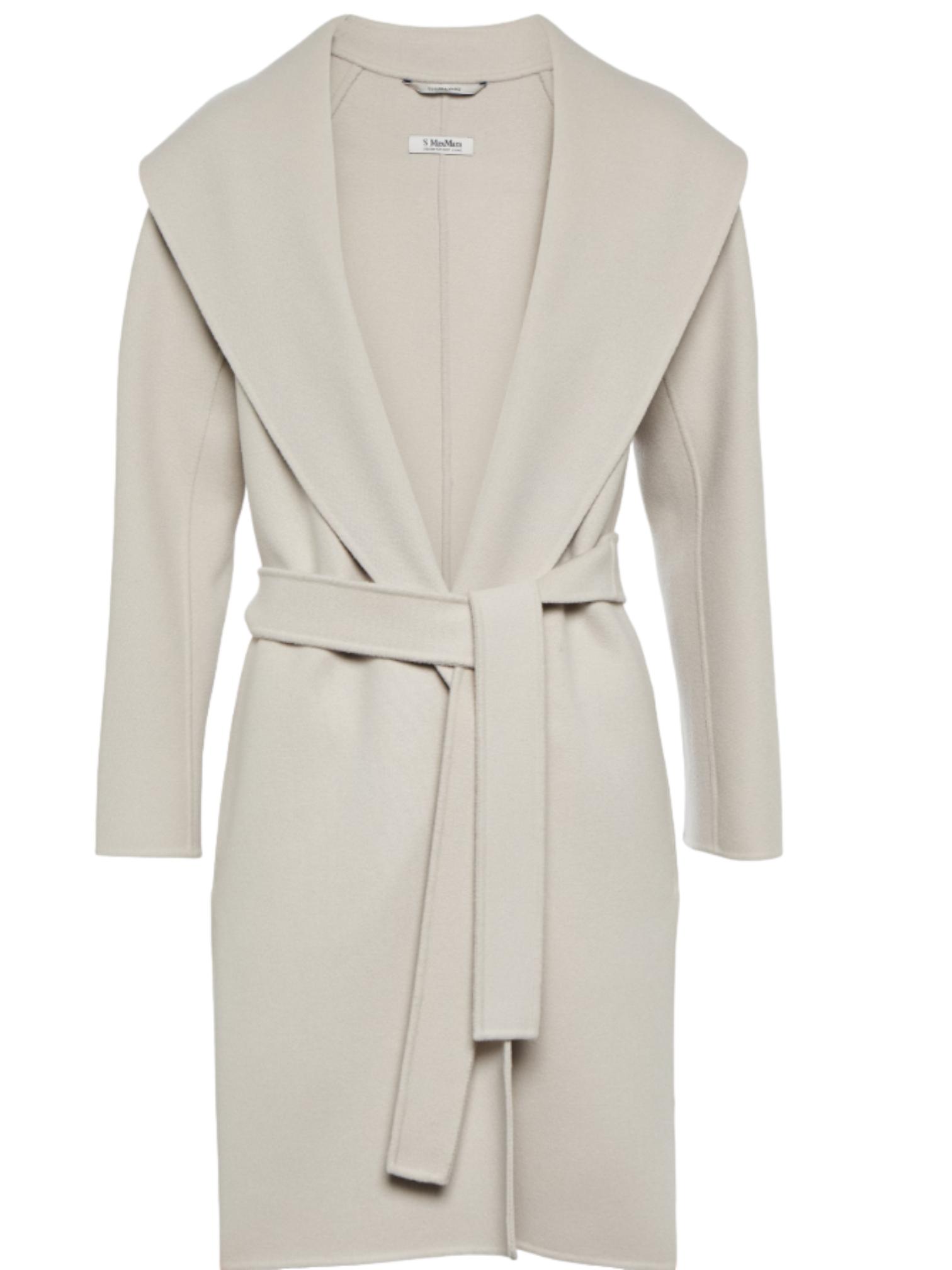 Max Mara Messi Sand Long Coat in Natural | Lyst