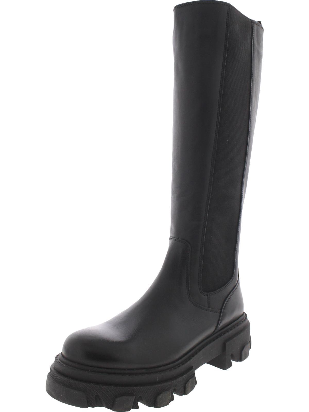 Steve Madden Wayde Leather Tall Knee-high Boots in Black | Lyst