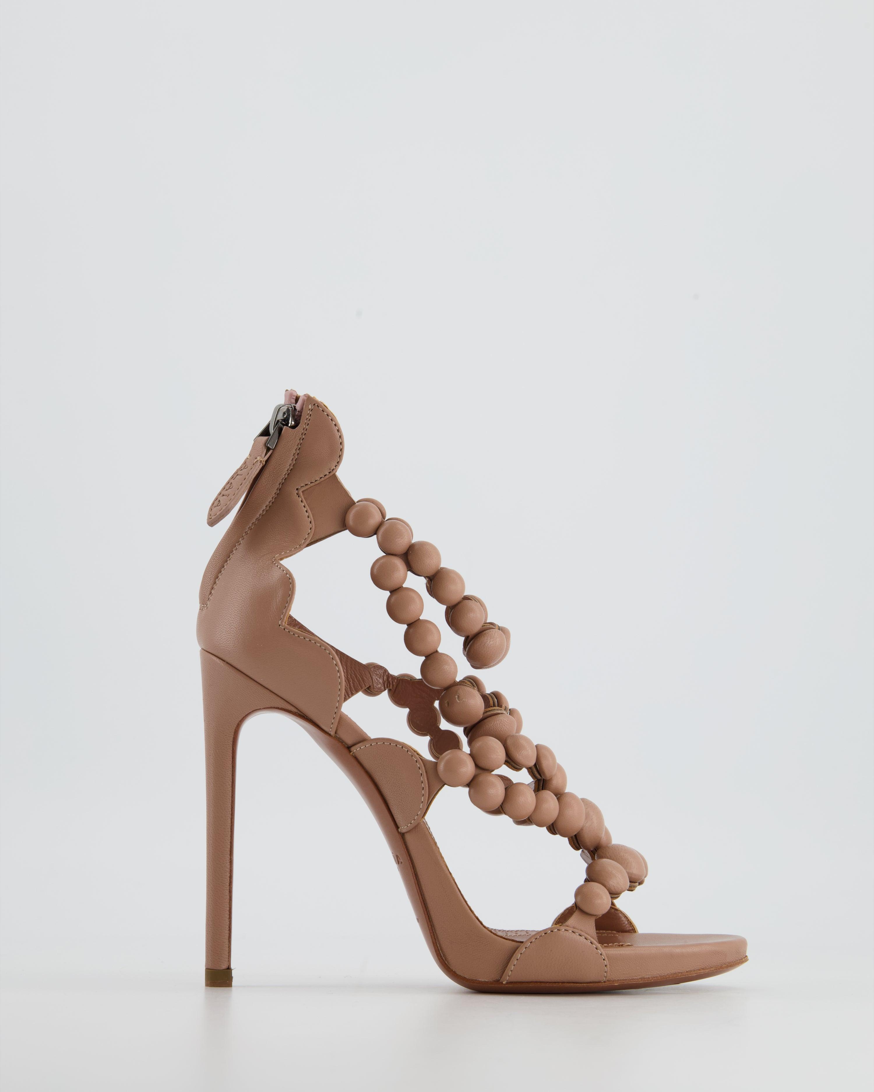 Alaïa Leather Bombe Sandal Heels in Pink | Lyst
