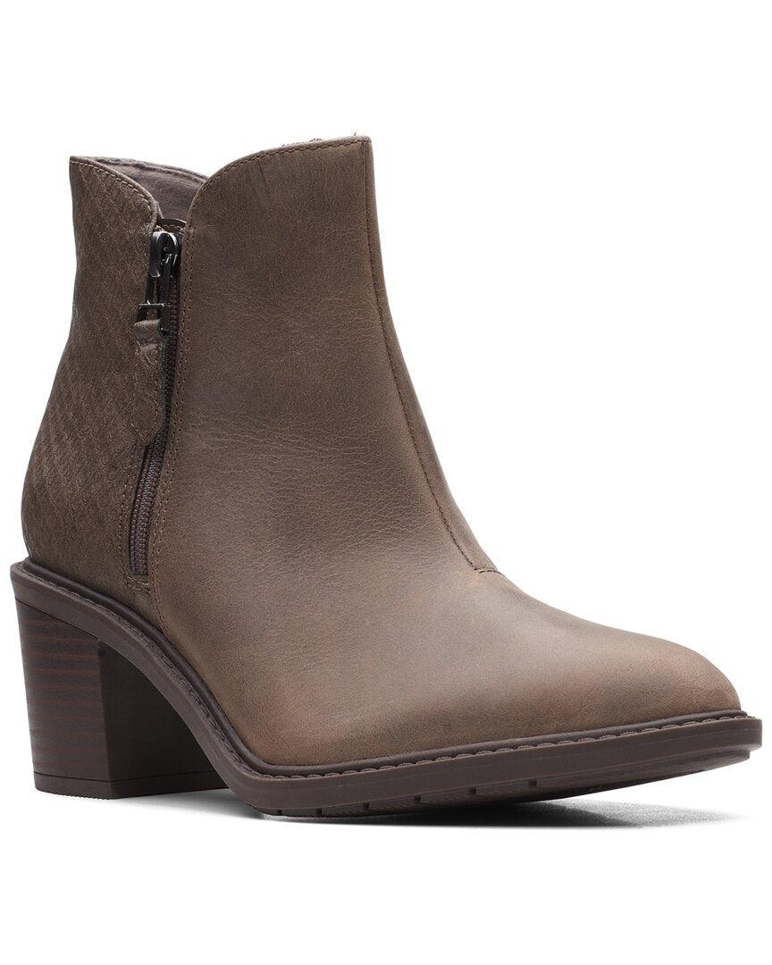 Clarks Scene Zip Leather Boot in Brown | Lyst