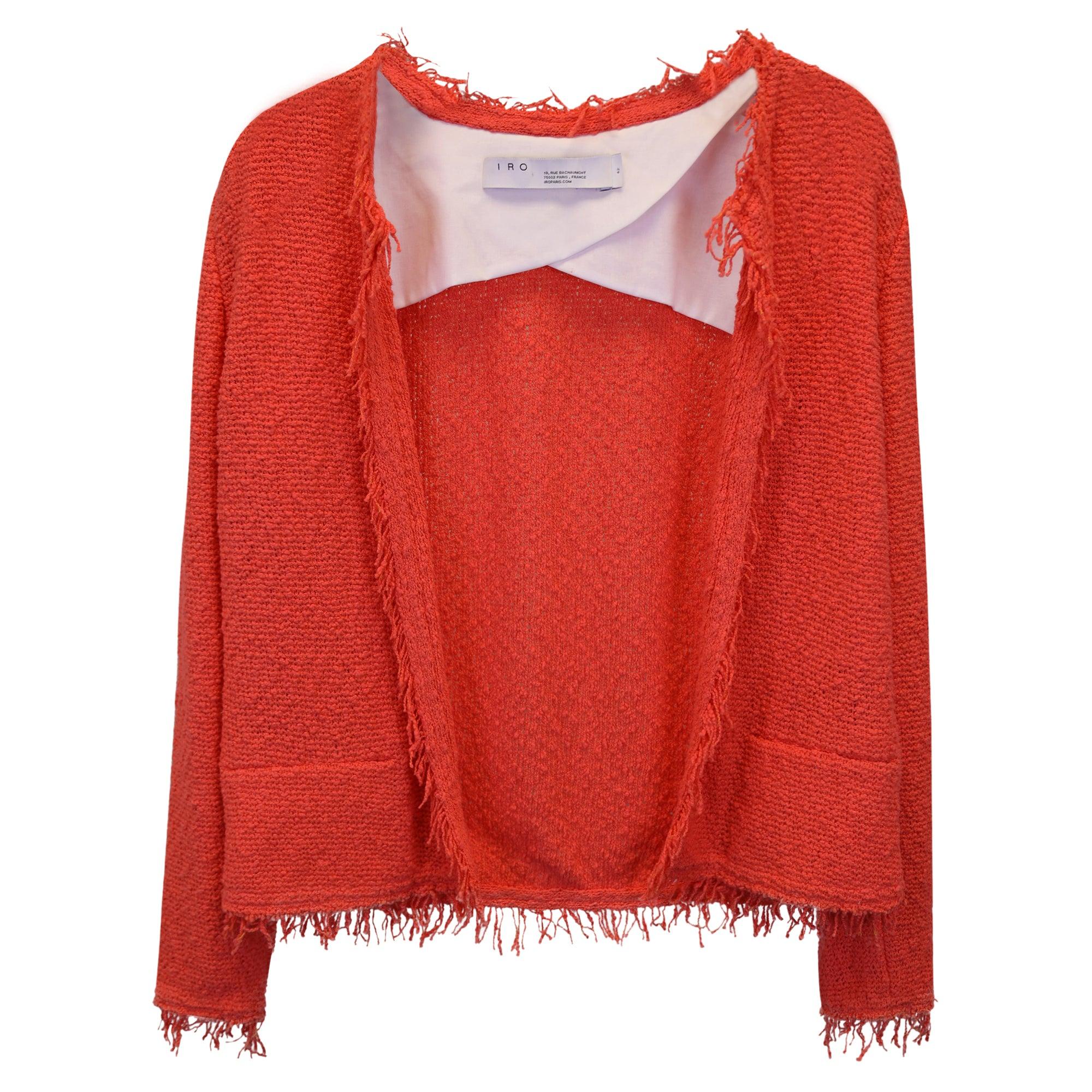 IRO Tweed Fringe Open Evening Jacket in Red | Lyst