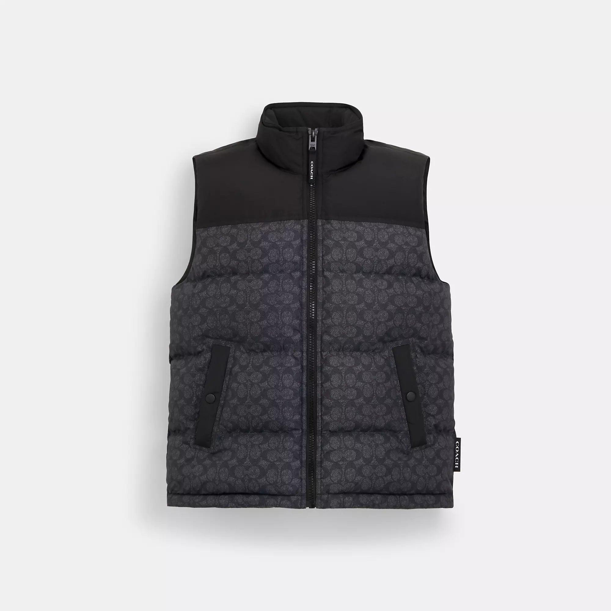 COACH Recycled Polyester Down Vest in Black for Men | Lyst