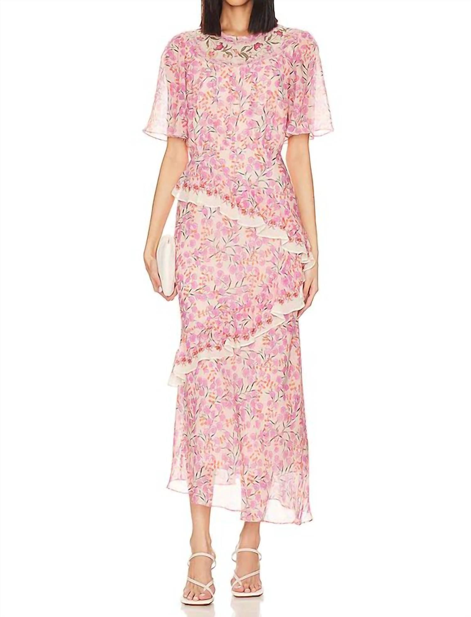 Saloni Vida-B Midi Dress in Pink | Lyst
