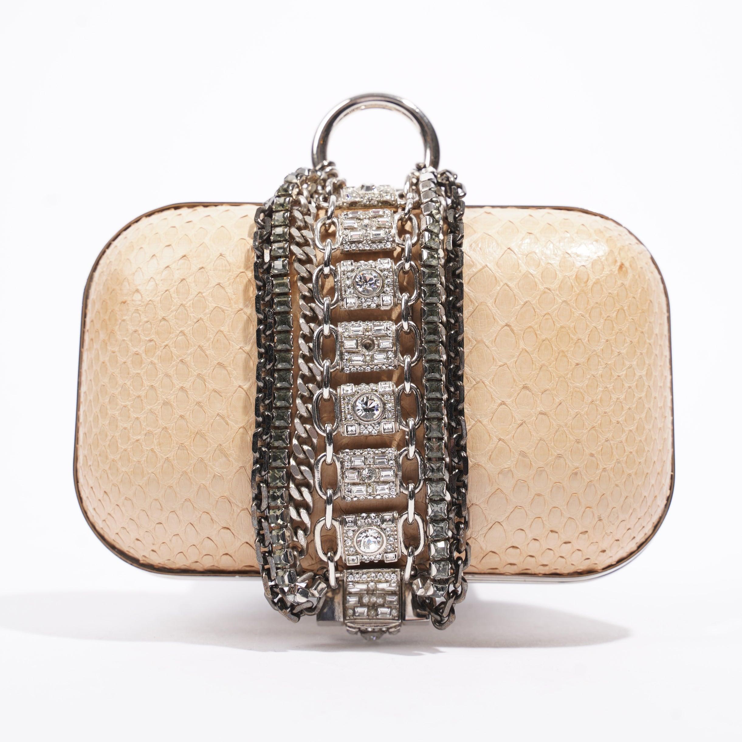 Jimmy Choo Clutch Python in Metallic | Lyst