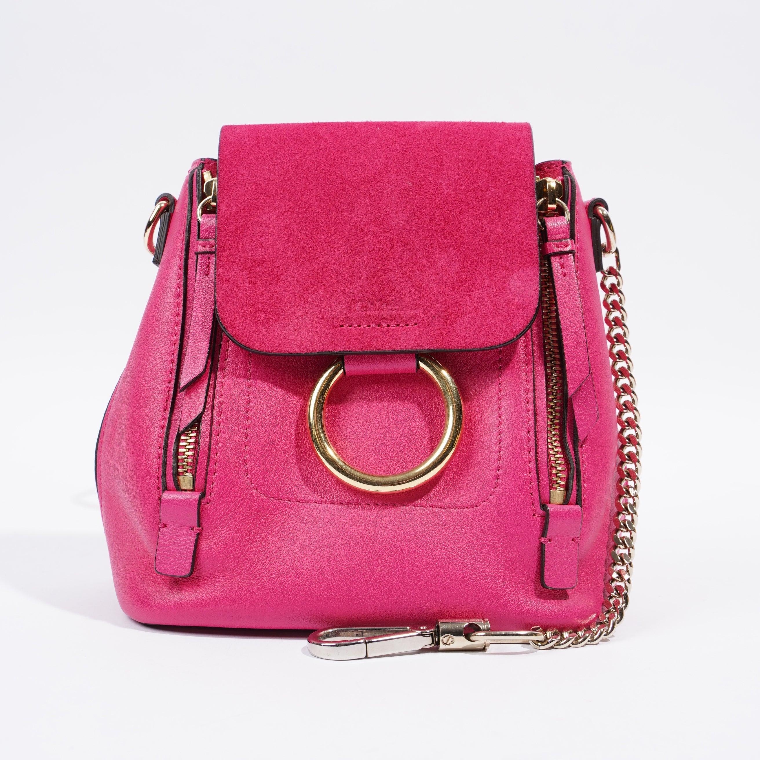 Chloé Mini Faye Backpack Hot Leather in Pink | Lyst