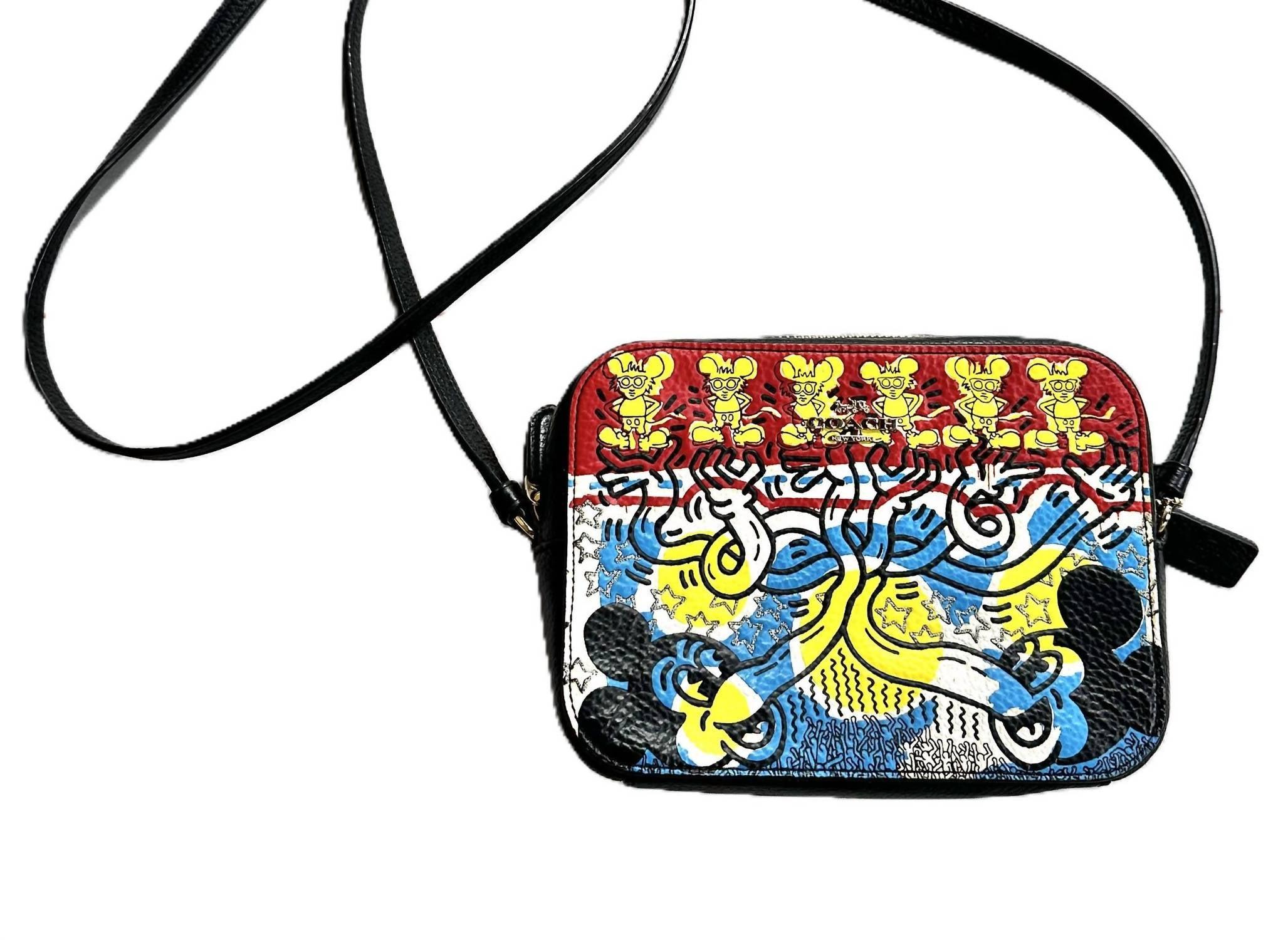 COACH Pre-Loved Keith Haring X Disney Crossbody Bag in Black | Lyst