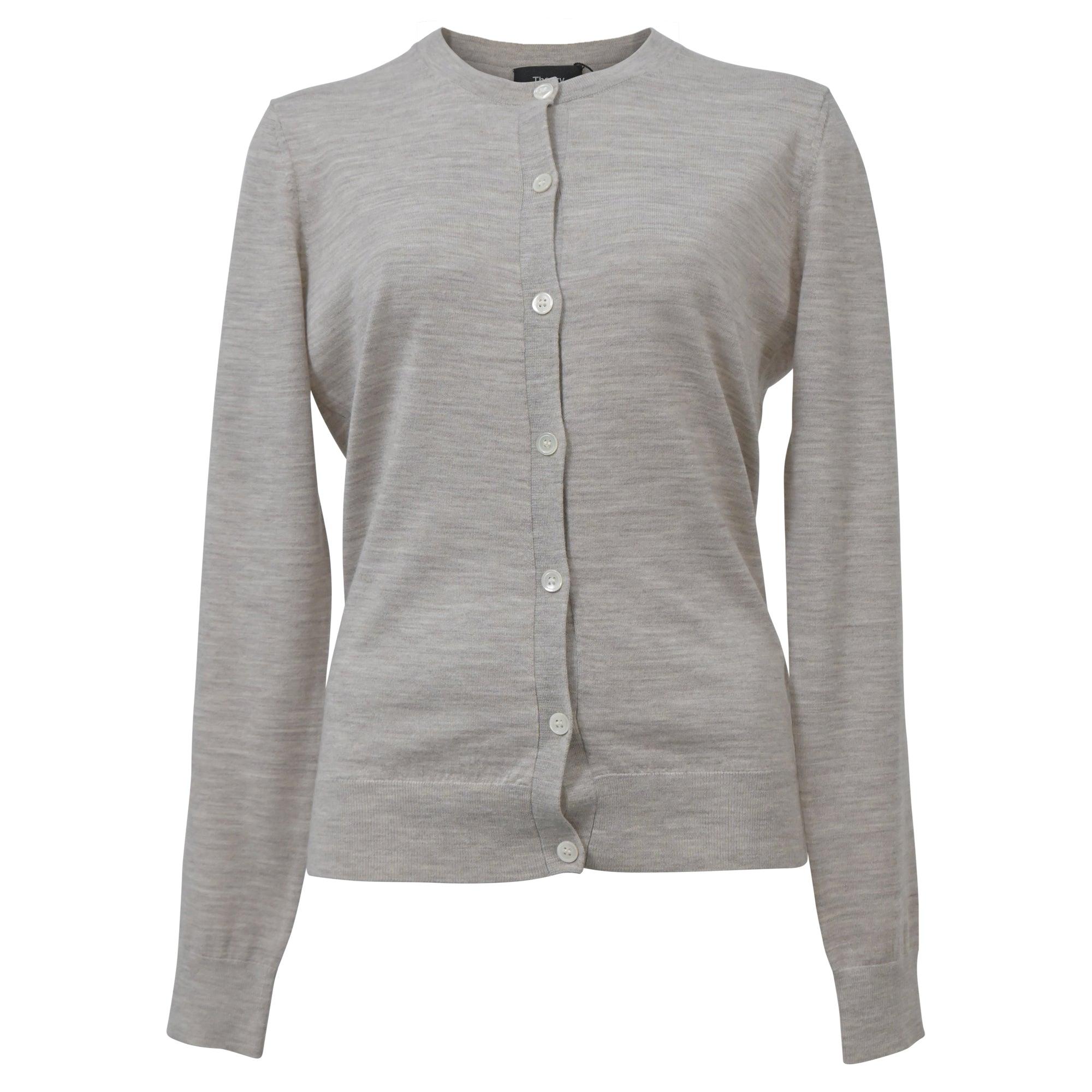 Theory Regal Buttoned Wool Cardigan in Gray | Lyst