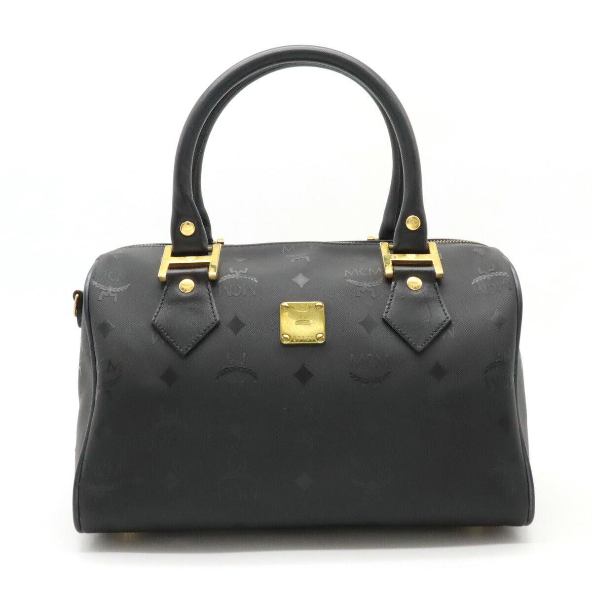 MCM Logo Handbag Pvc Leather in Black | Lyst