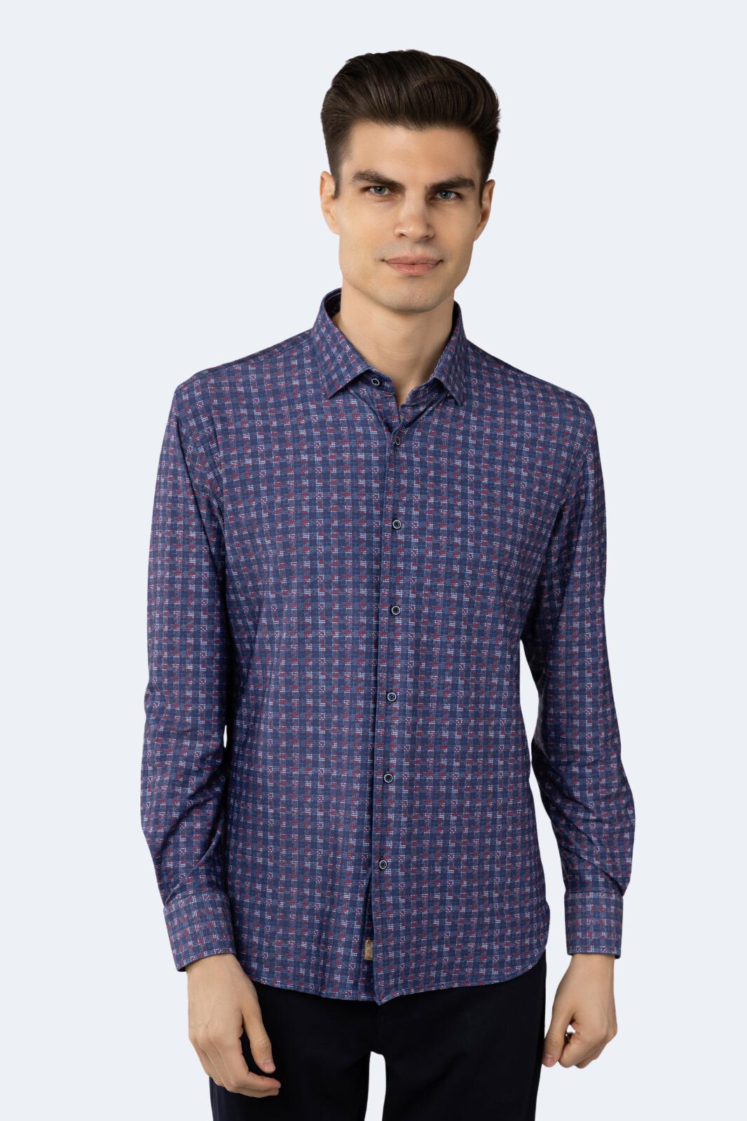 Luchiano Visconti Royal, And Check Box Shirt in Blue for Men | Lyst
