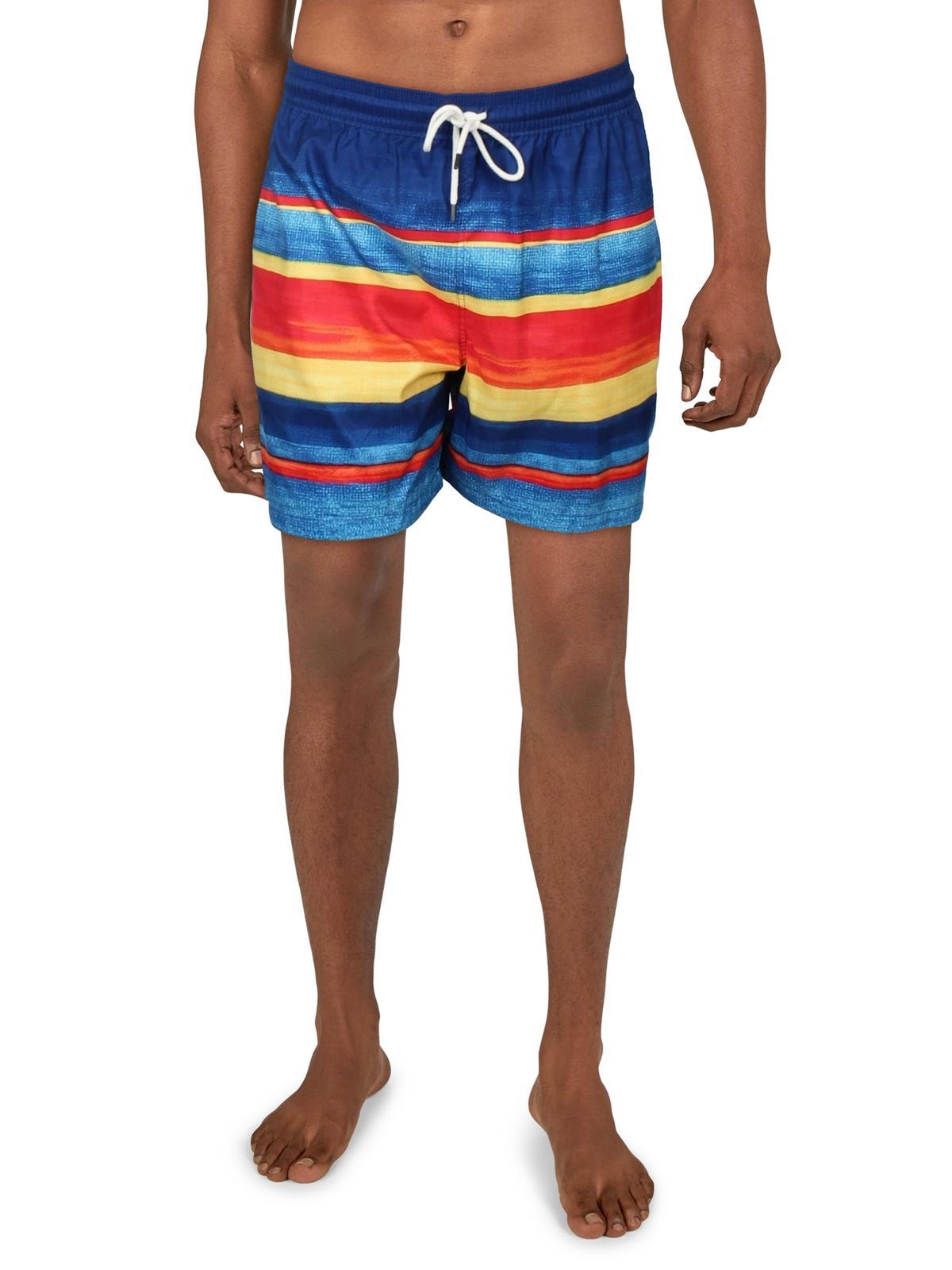 Polo Ralph Lauren Striped Polyester Swim Trunks in Blue for Men | Lyst