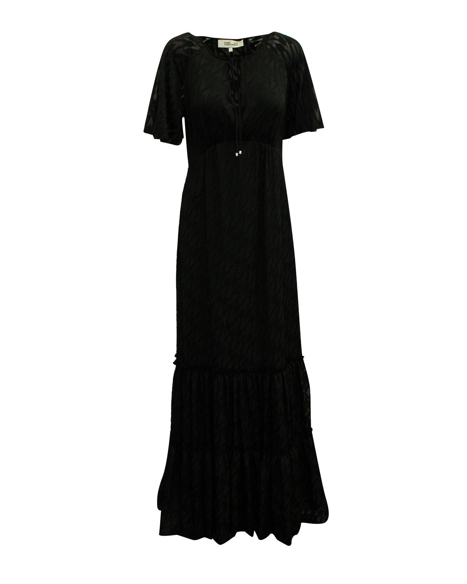 Diane von Furstenberg Semi Sheer Dress With Tiger Design in Black | Lyst