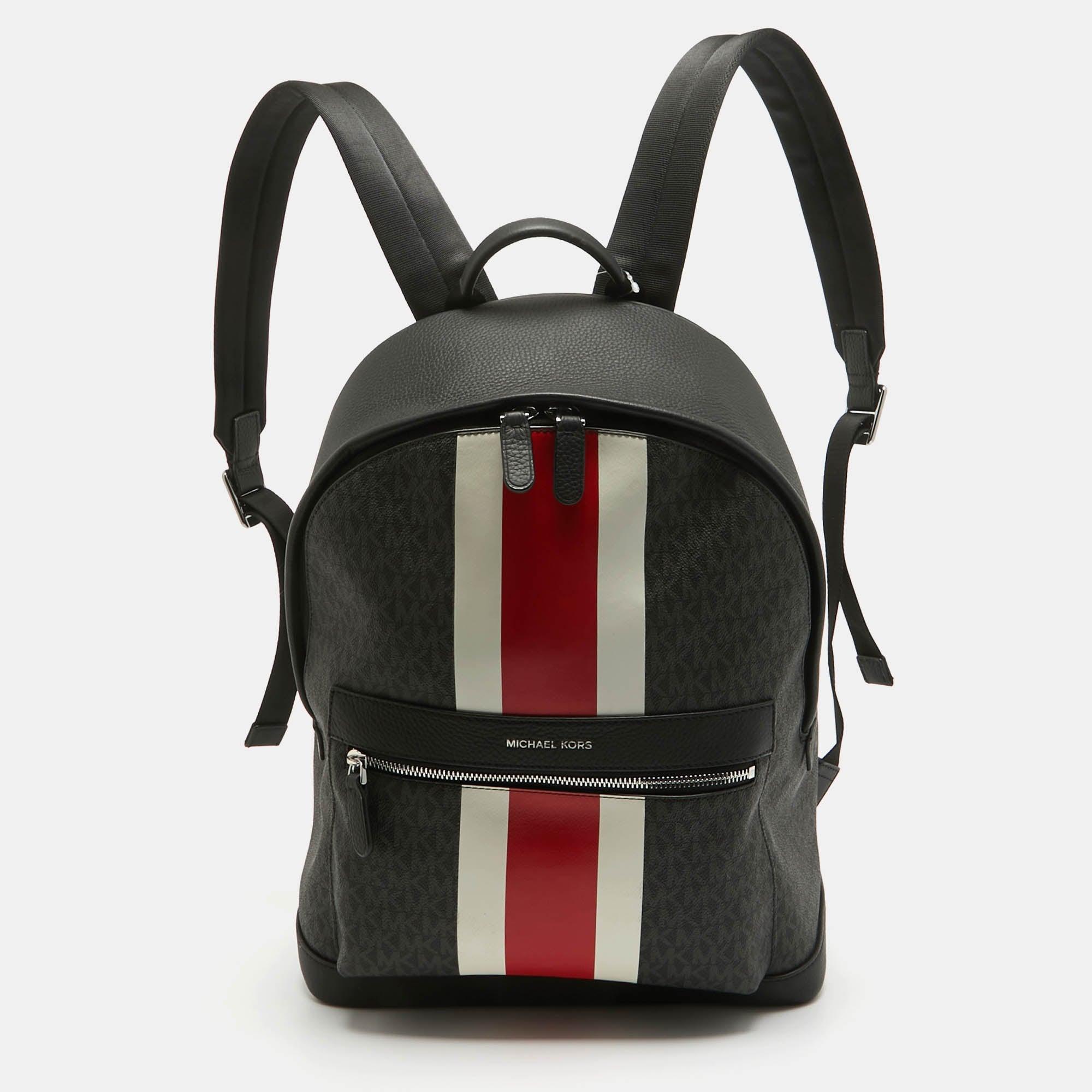 Michael Kors /bright Signature Coated Canvas Striped Cooper Backpack in ...
