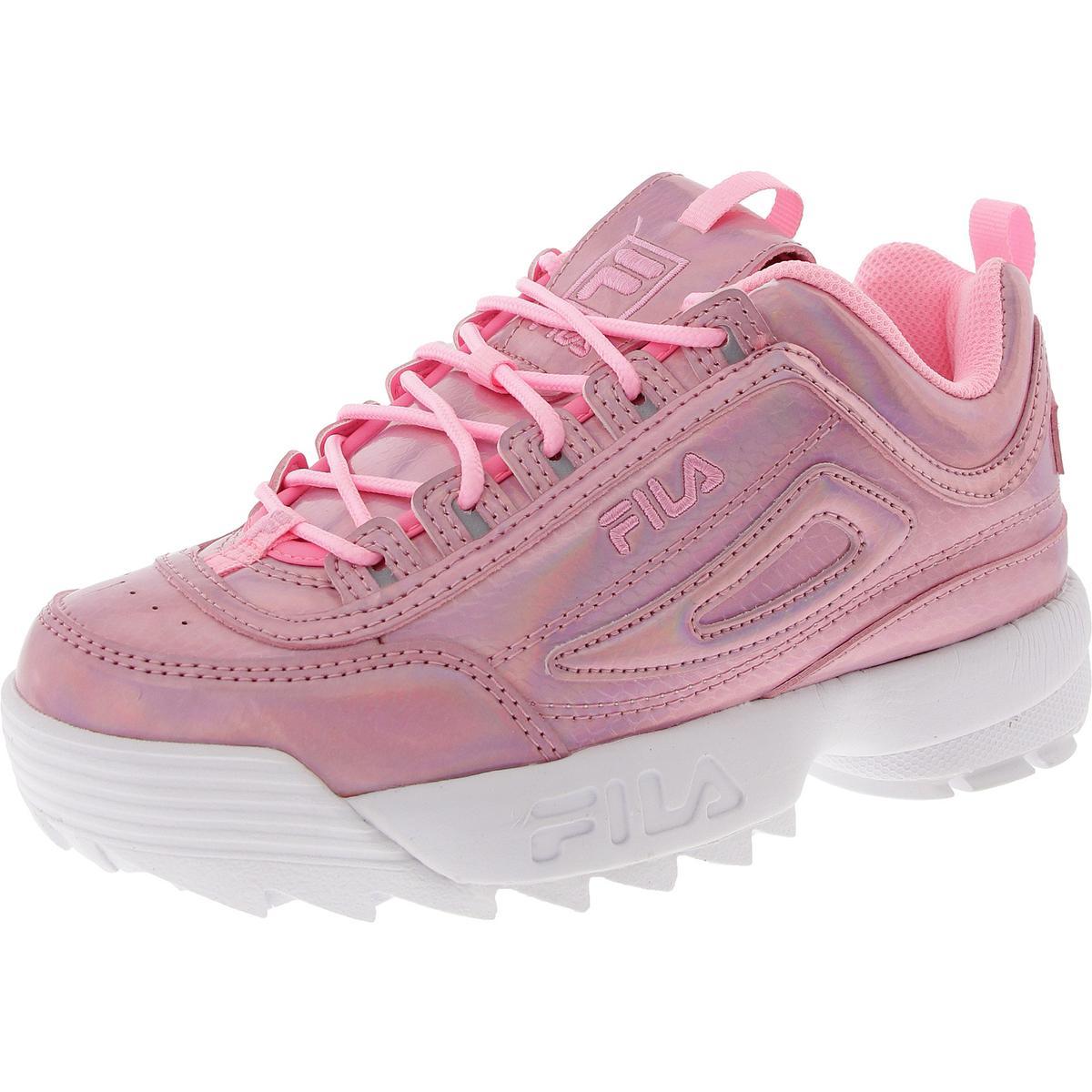 Fila Disruptor 11 Cushioned Footbed Faux Leather Running Training Shoes in Pink Lyst