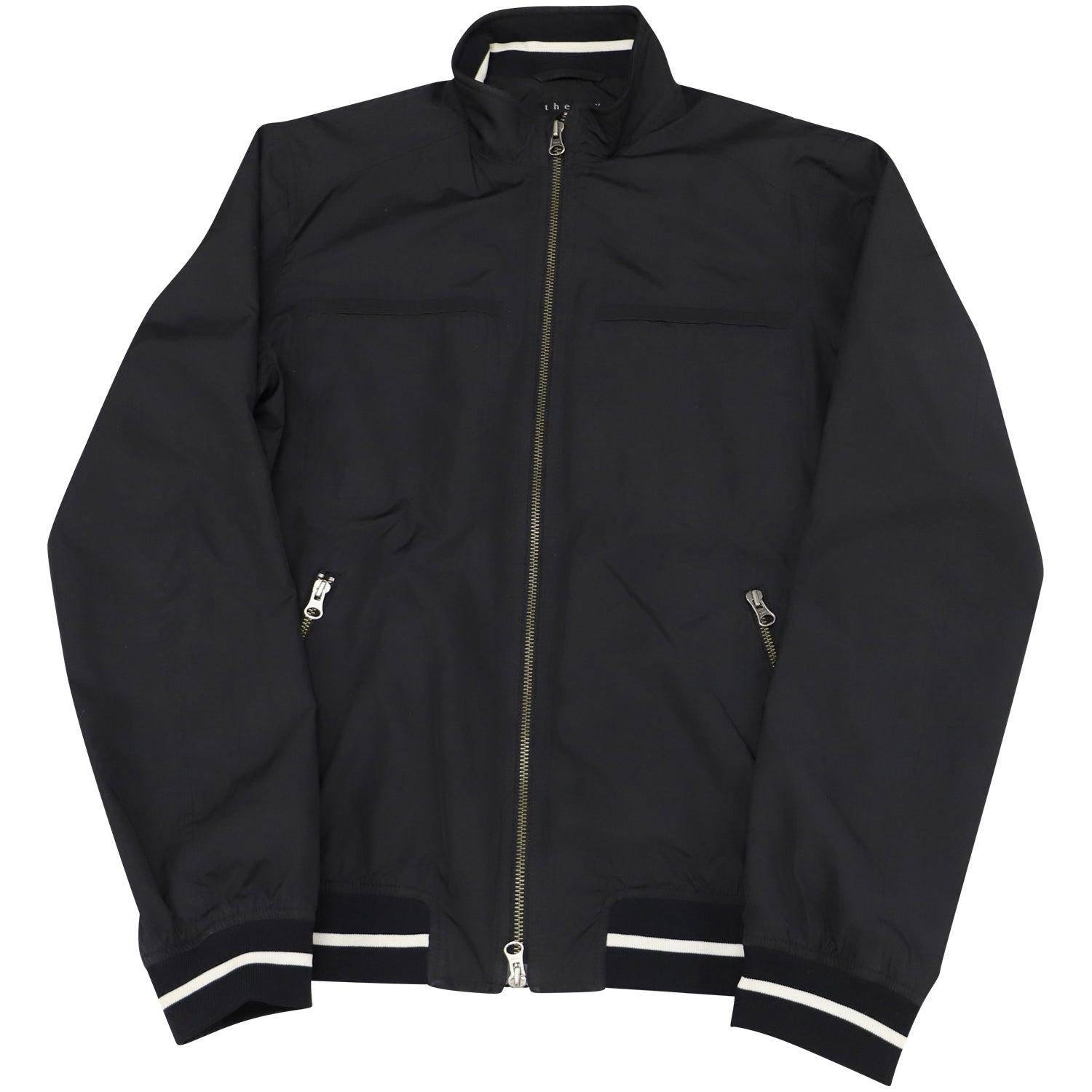 Theory Polyester Varsity Bomber Jacket in Black | Lyst