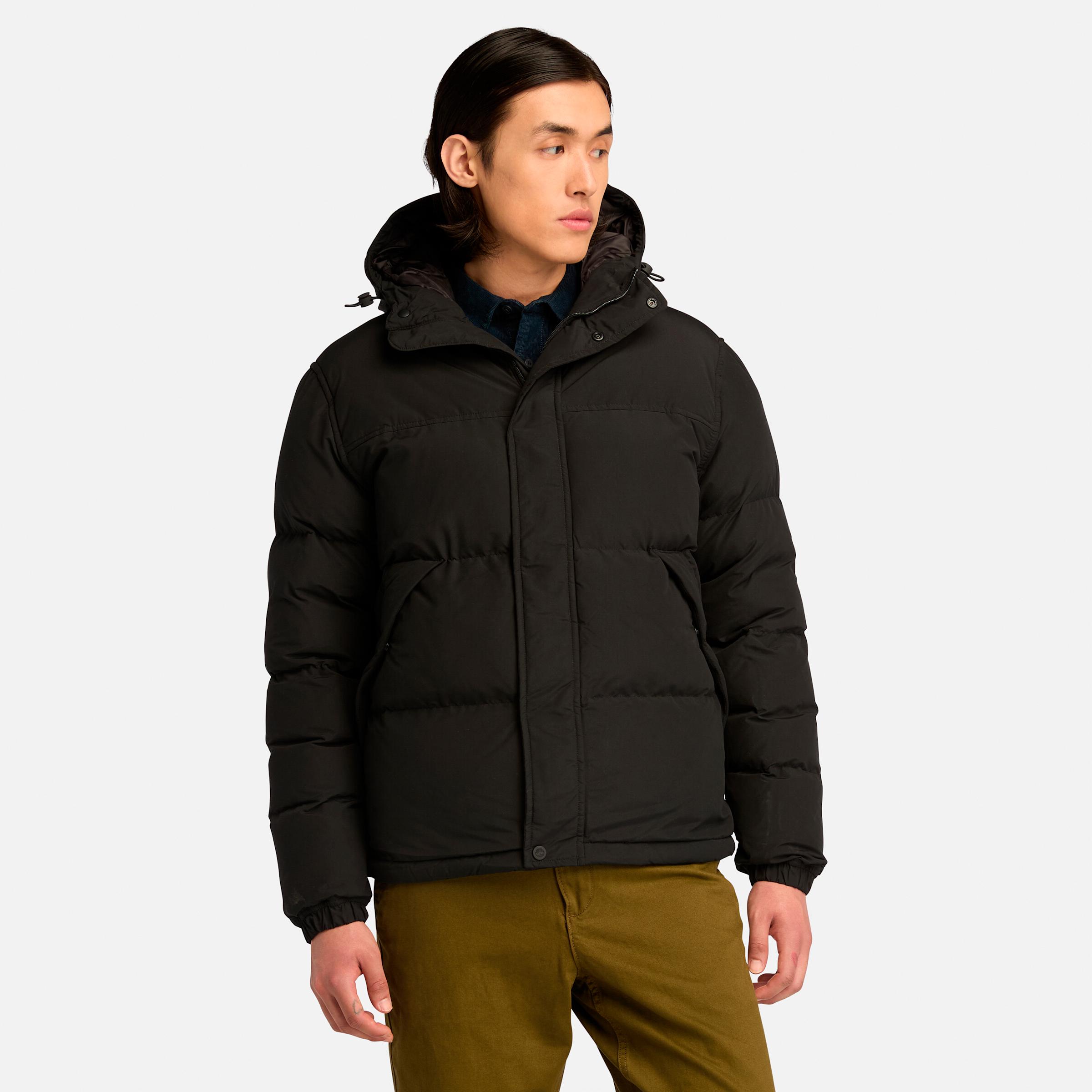 Timberland Puffer Hooded Jacket in Black for Men | Lyst