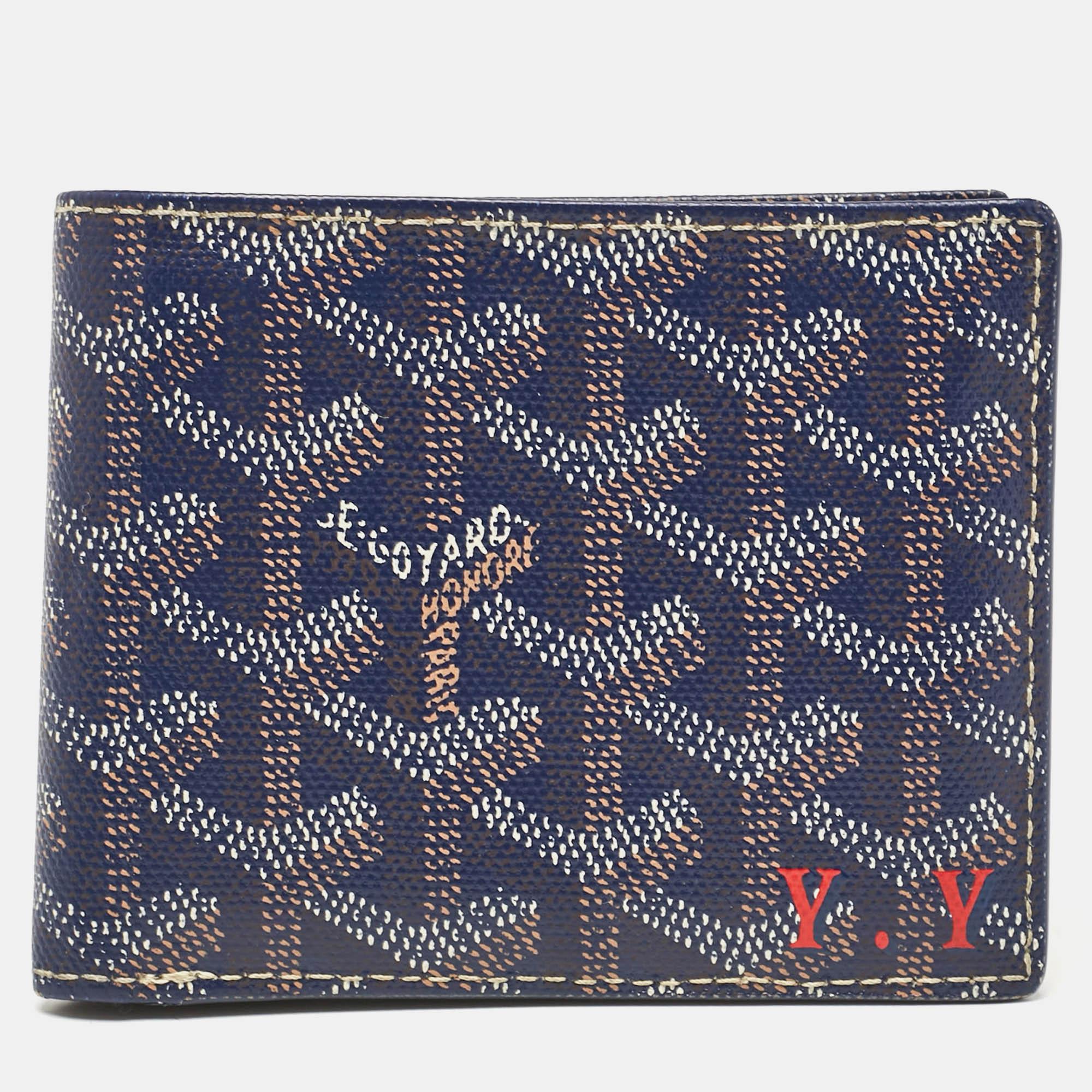 Goyard Ine Coated Canvas Victoire Bifold Wallet in Blue for Men | Lyst