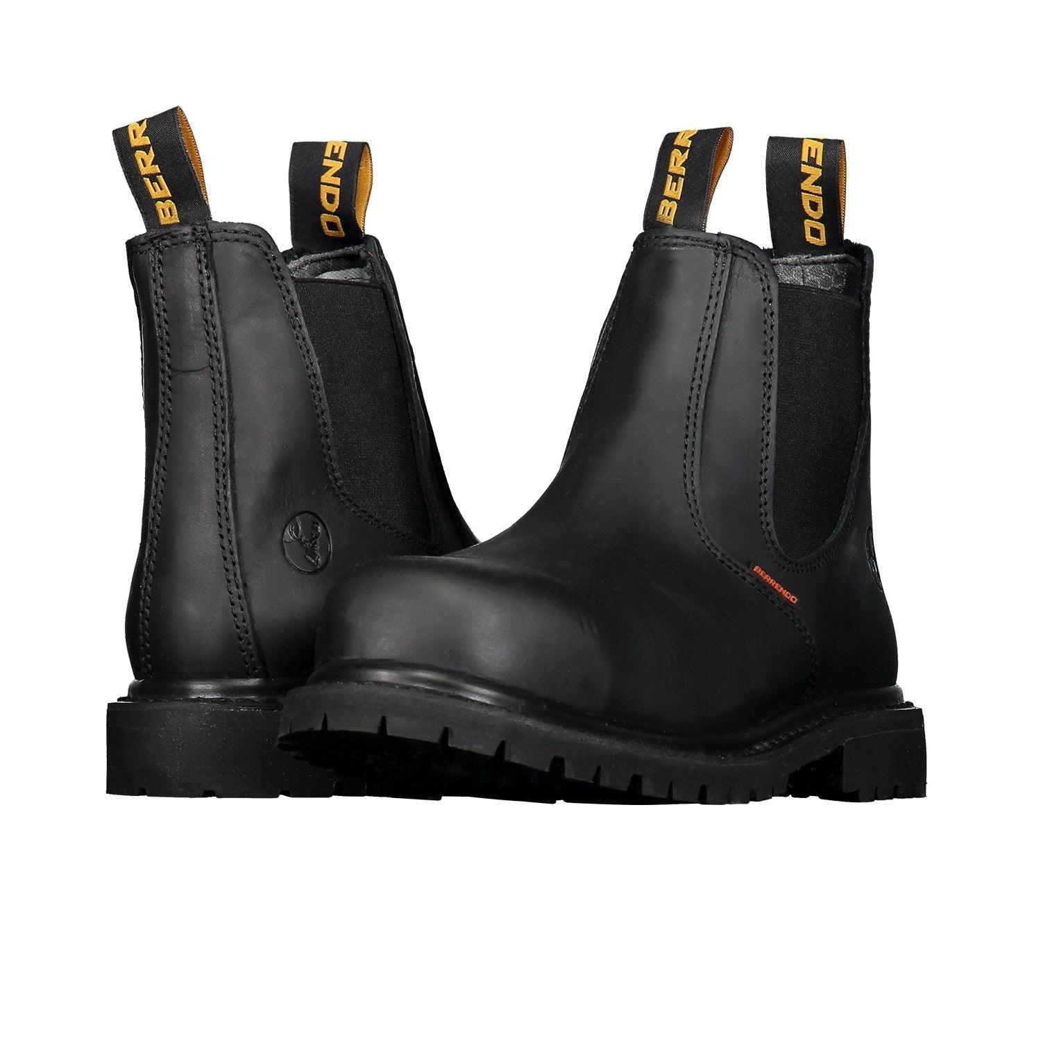 Berrendo 6" Steel Toe Work Boots For And Pull On Chelsea And Electrical ...