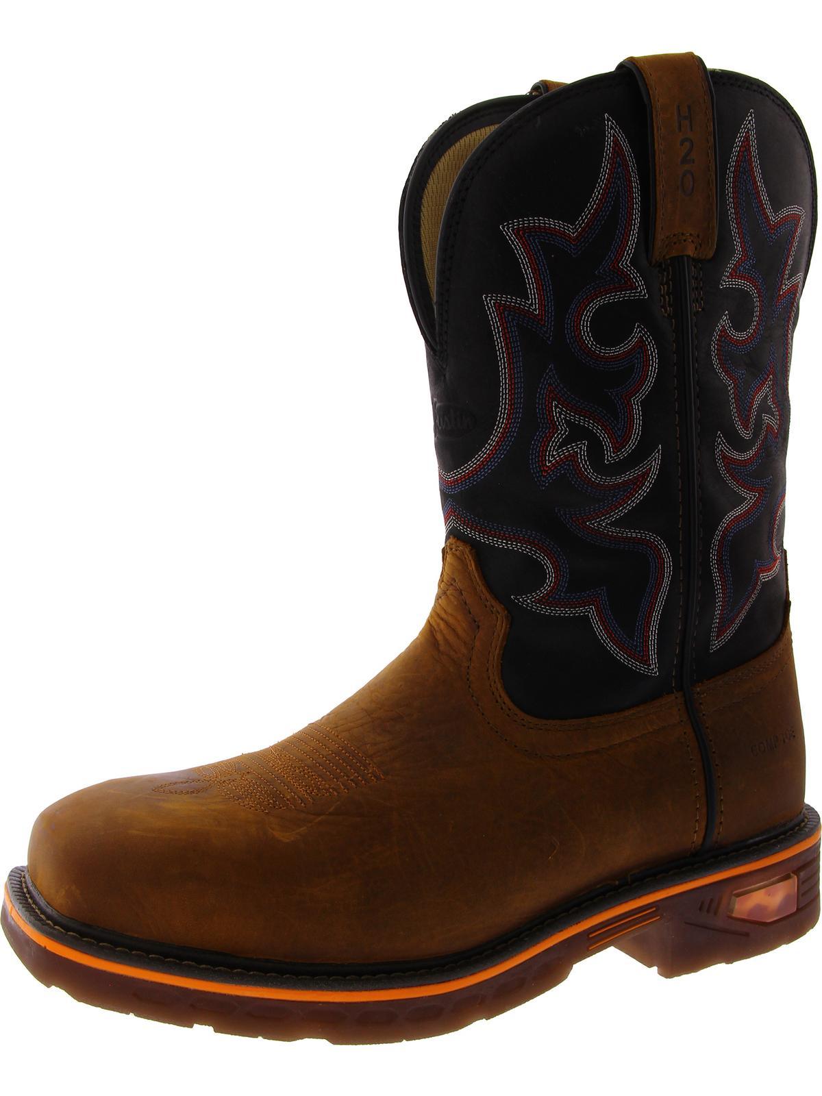 Justin Resistor 11" Leather Pull On Work & Safety Boots in Brown for ...