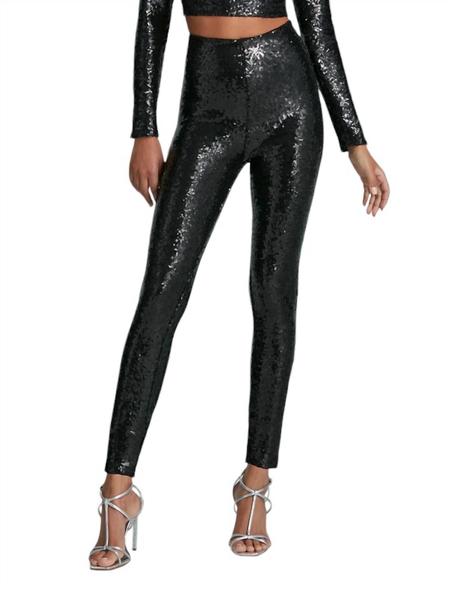Commando High Rise Sequin Leggings in Black | Lyst