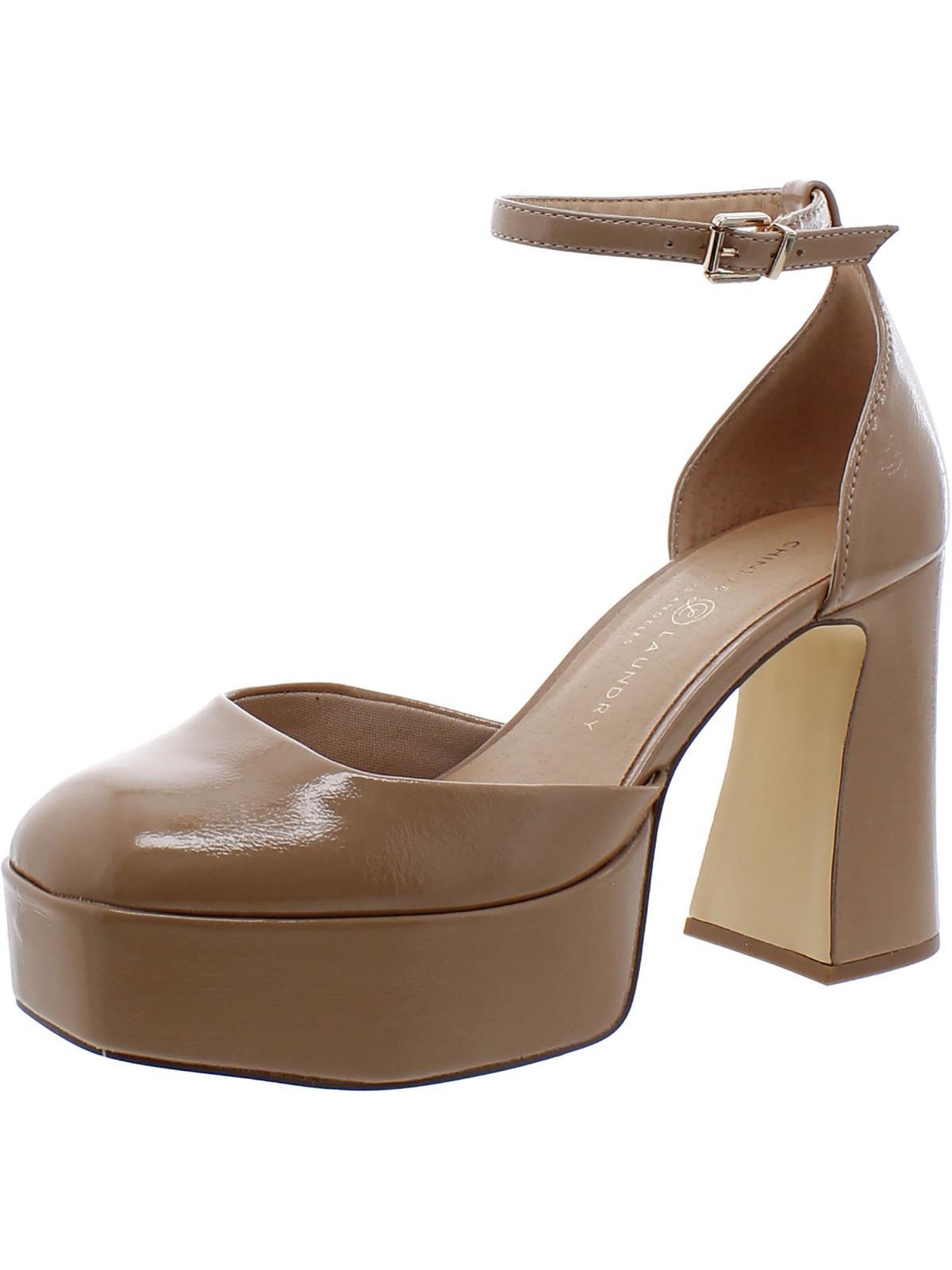 Chinese Laundry Faux Leather Ankle Strap Platform Heels in Brown | Lyst