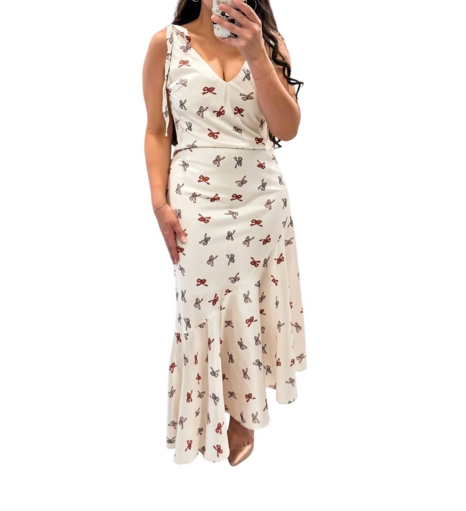 JACQUIE THE LABEL Satin Bow Dress in Metallic | Lyst