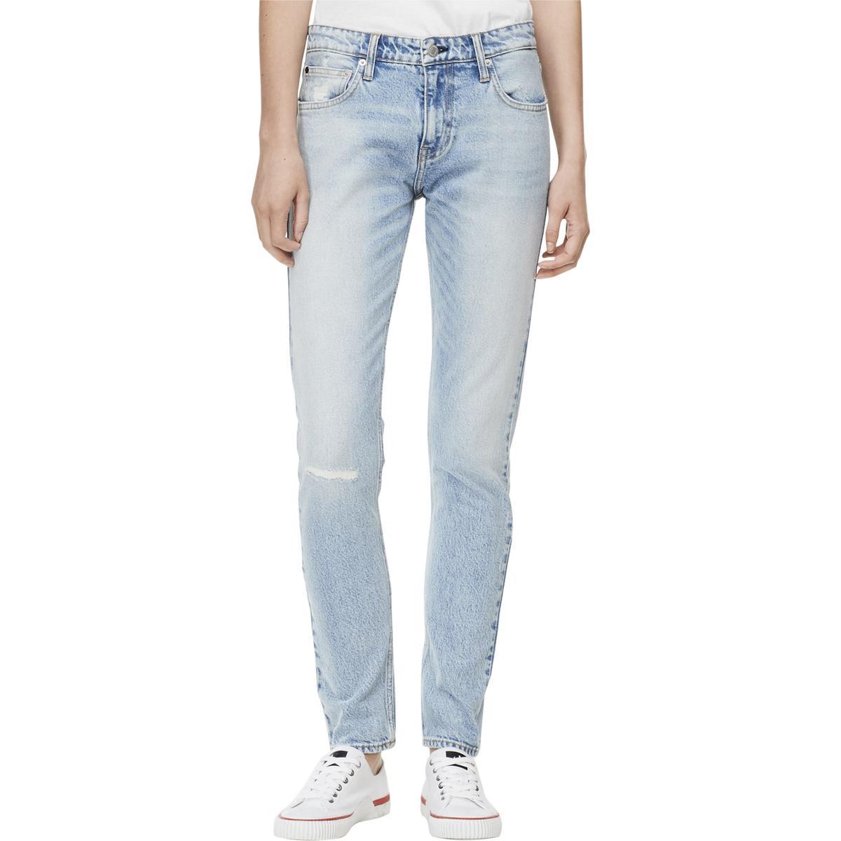 Calvin Klein Ckj 021 Mid Rise Light Wash Slim Leg Jeans in Blue Lyst