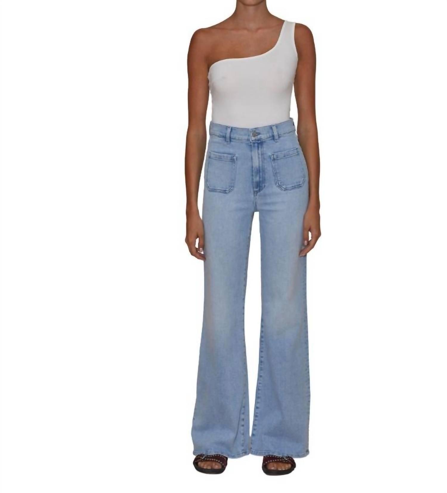 Le Jean Virginia Wideleg Ice Breaker in Blue | Lyst