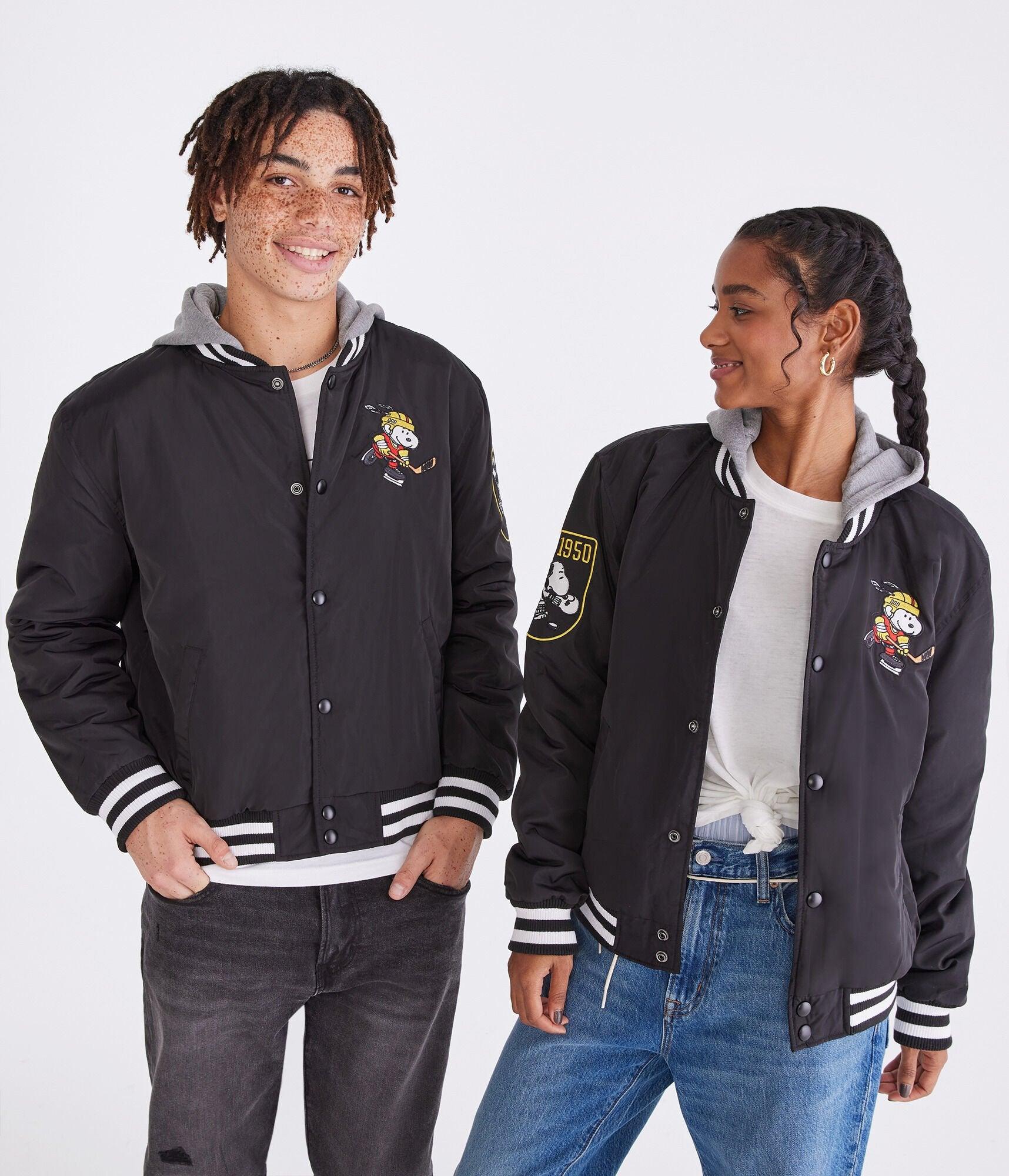 Aéropostale Peanuts Aéropostale Snoopy'S Hockey Club Bomber Jacket in ...