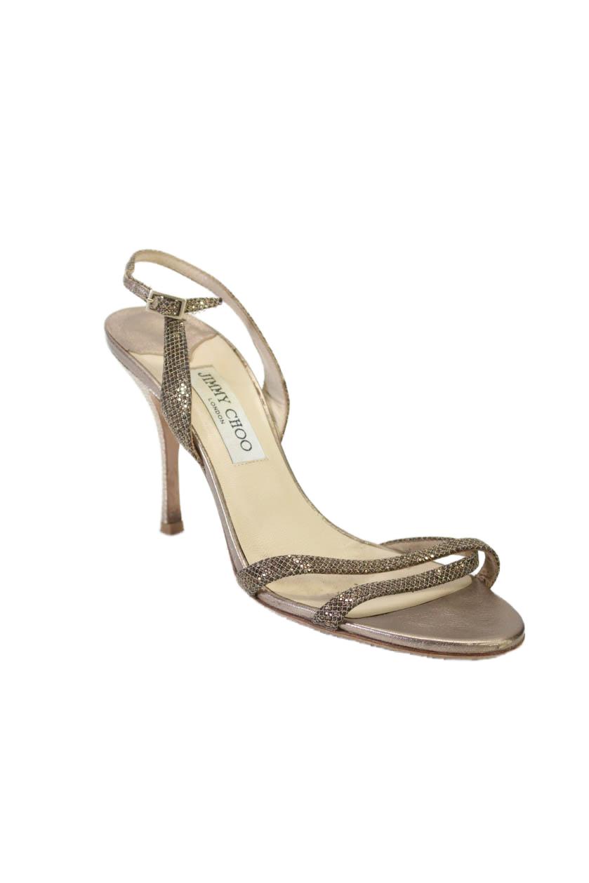 Jimmy Choo Stiletto Metallic Slingback Pumps Leather | Lyst