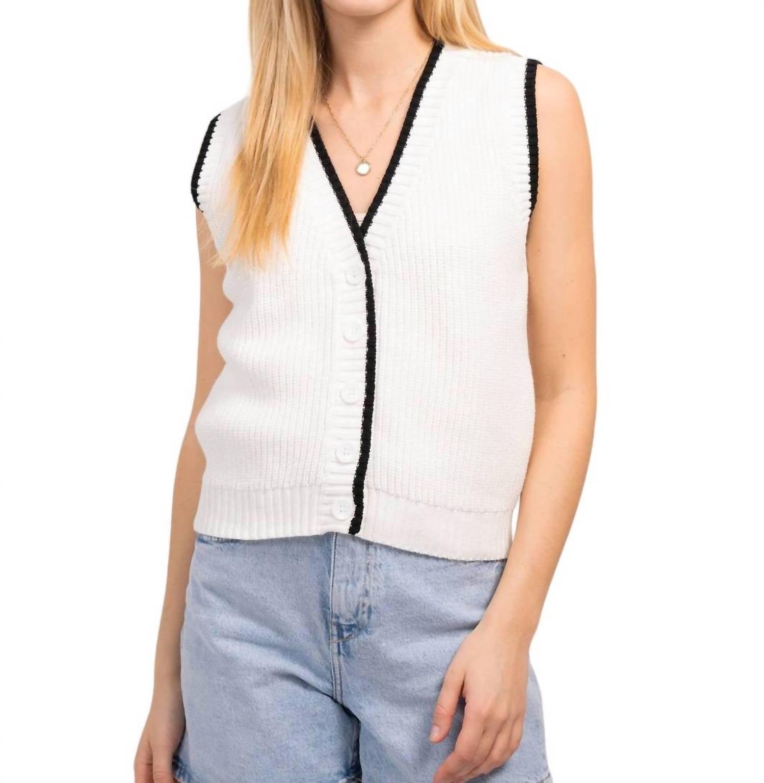 Central Park West Lucy Sweater Vest in Blue | Lyst