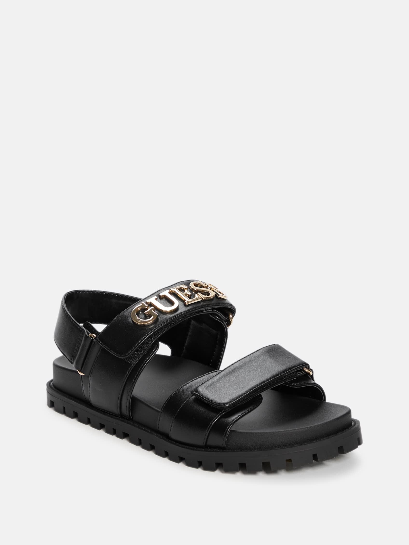 Guess Senora Lug Sole Sandals in Black | Lyst