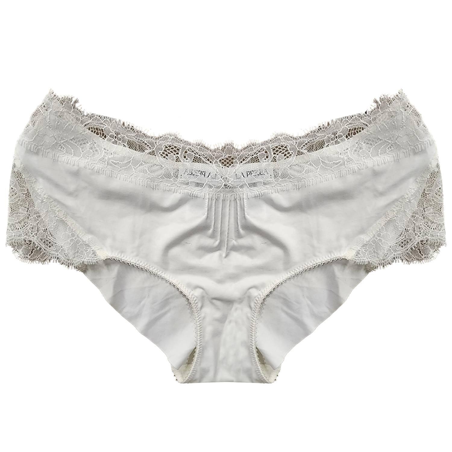 La Perla Lace Silk Brief Panty in Gray | Lyst