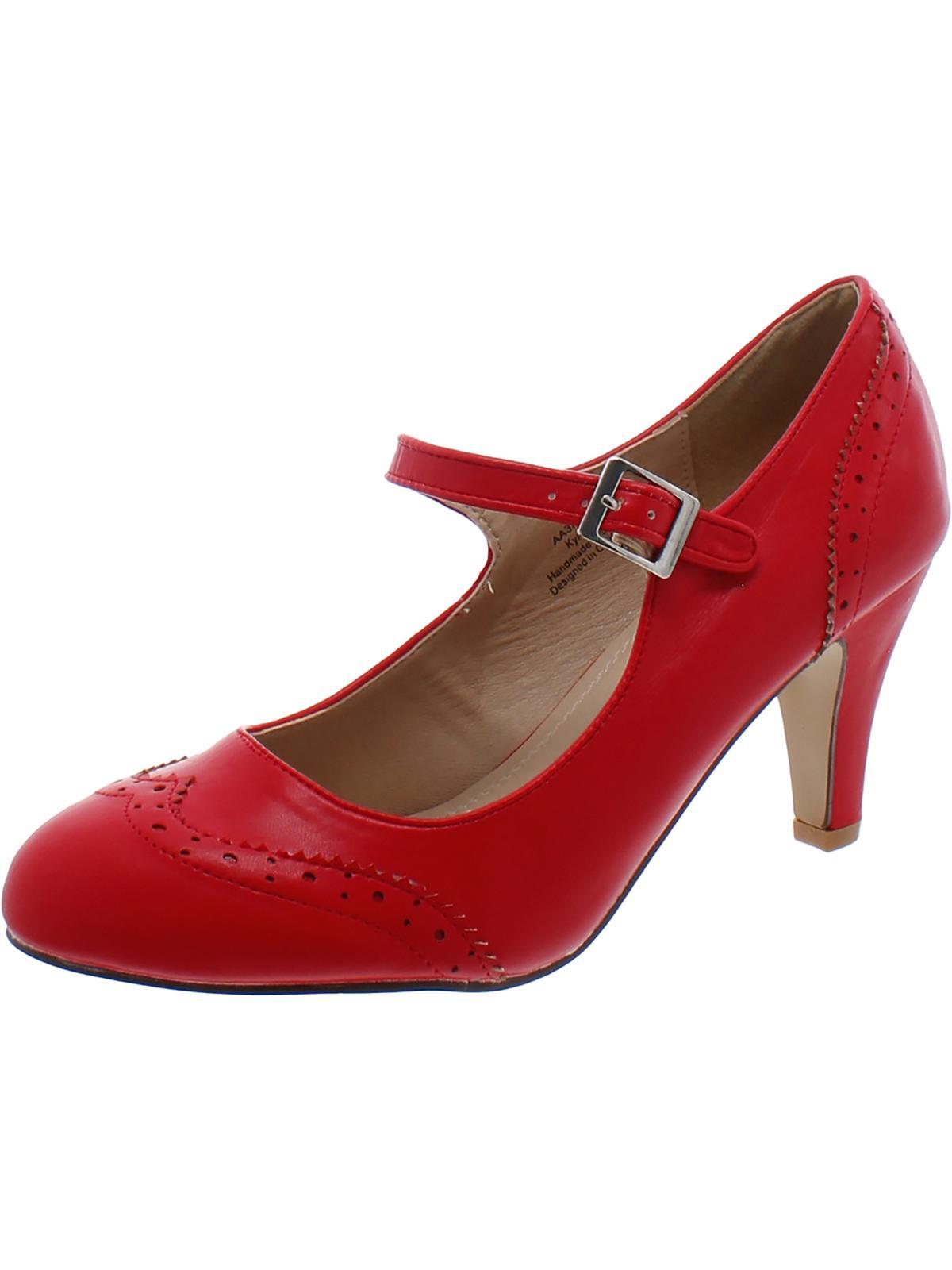 J. Adams Kym Faux Leather Wingtip Pumps in Red | Lyst