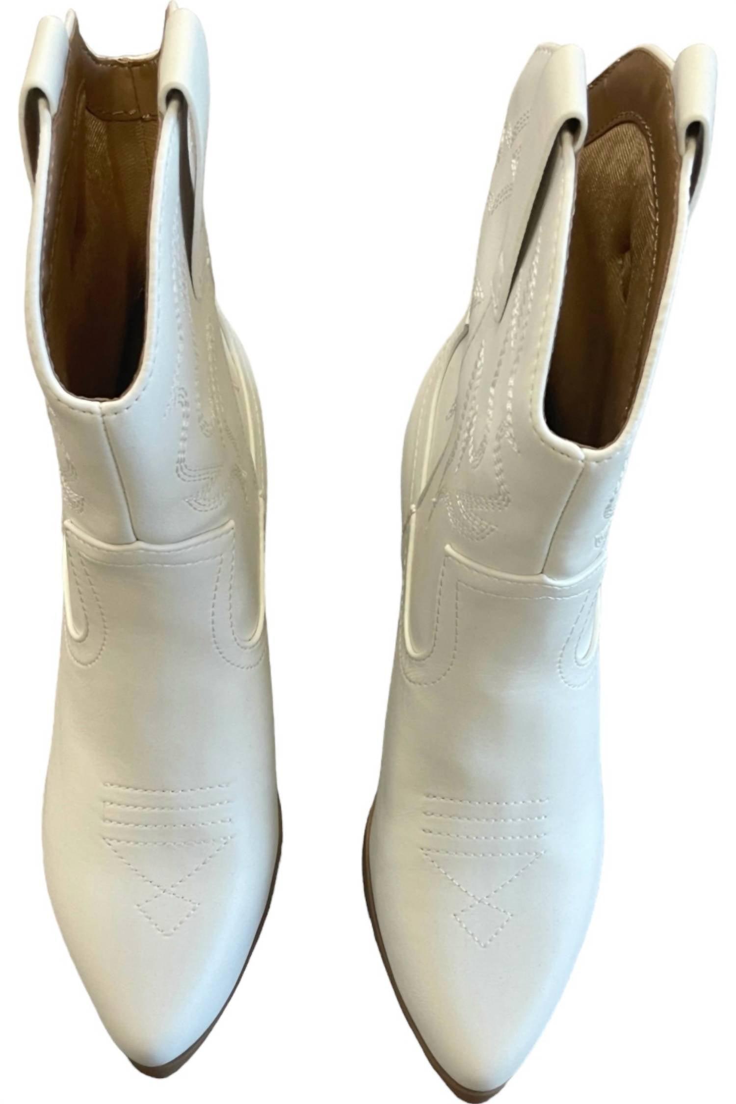 Fortune Dynamic Blazing Cowboy Boots in White | Lyst